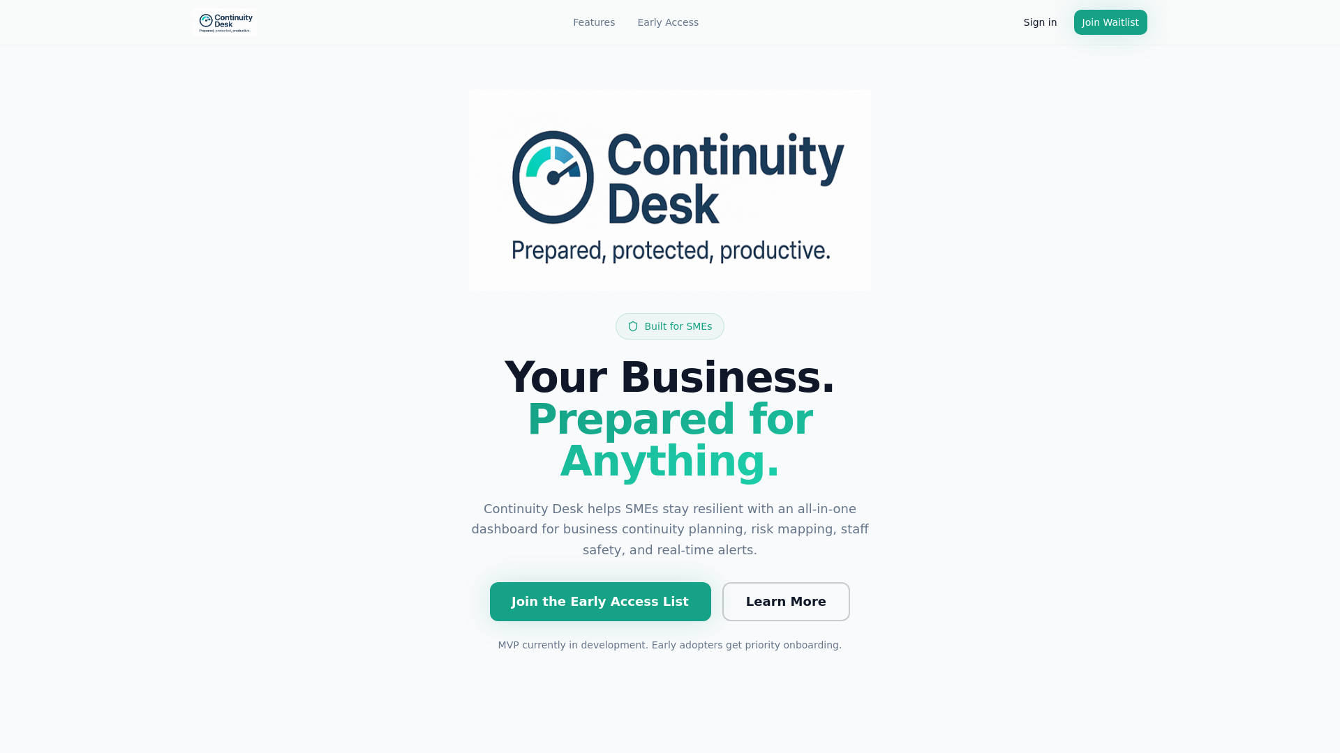 Continuity Desk — Business Continuity & Resilience for SMEs