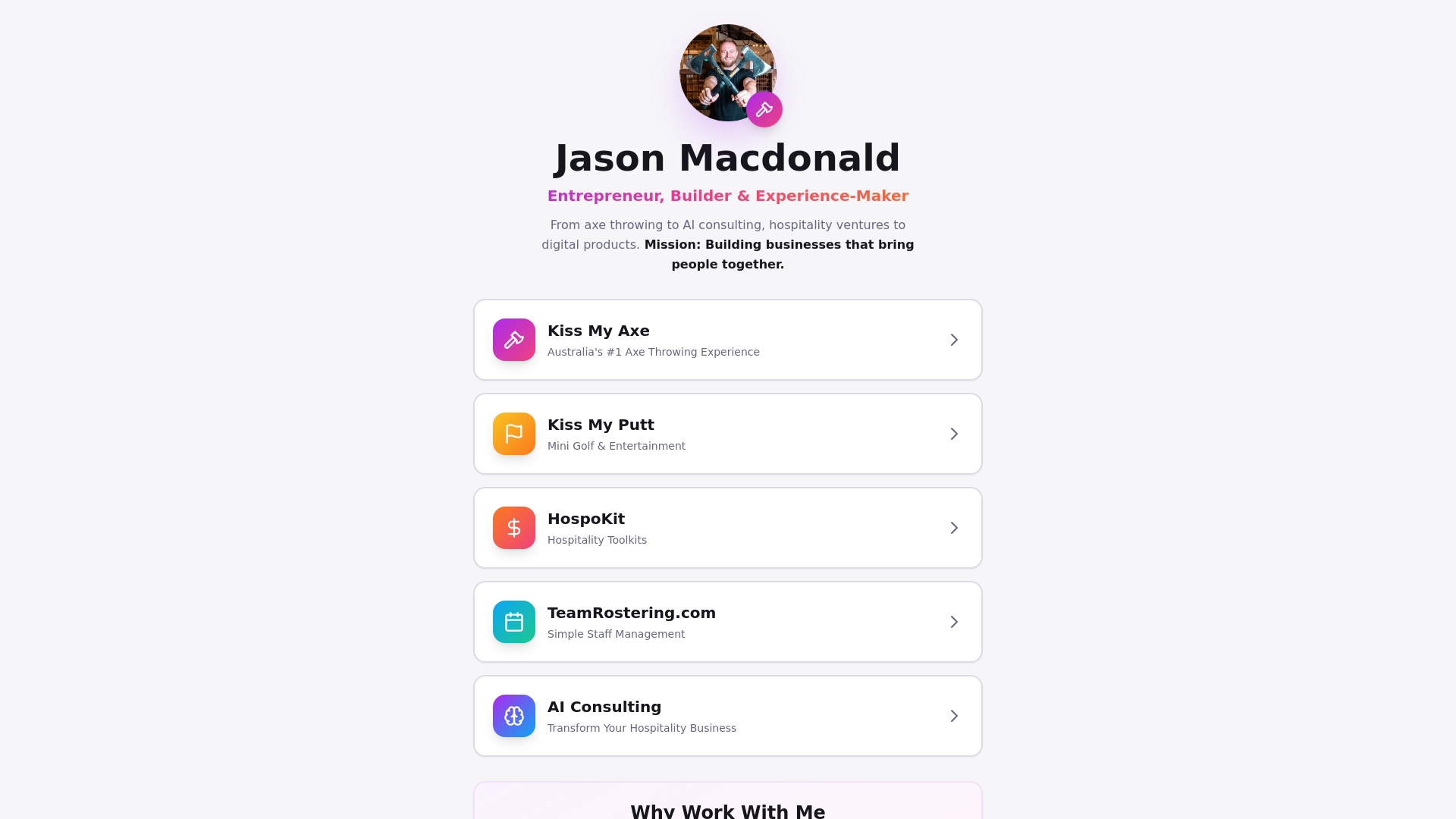 Jason Macdonald | Entrepreneur, Builder, and Experience-Maker