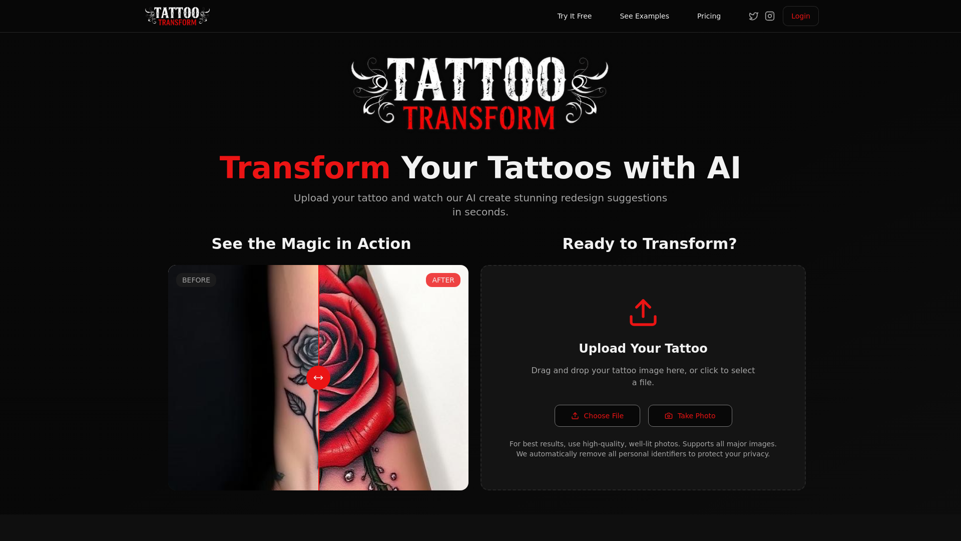 TattooTransform.ai - AI-Powered Tattoo Redesign & Transformation