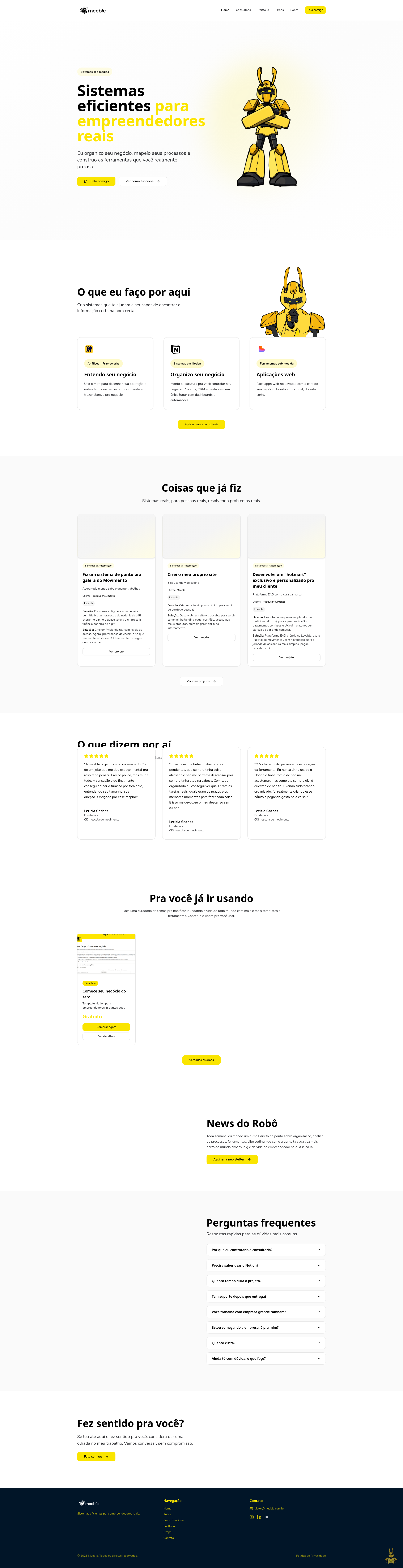 Meeble — Sistemas sob medida para pequenos negócios