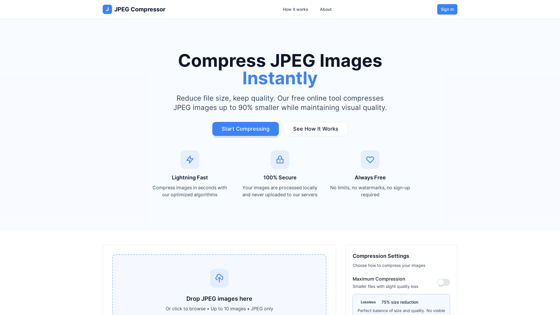 JPEG Compressor – Reduce Image Size Online