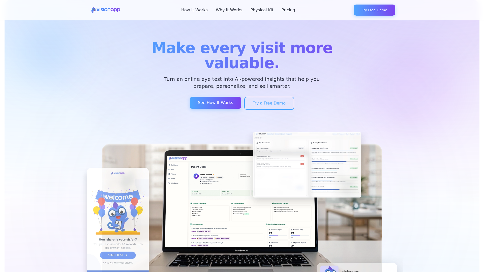 VisionApp - AI-Powered Eye Test Insights