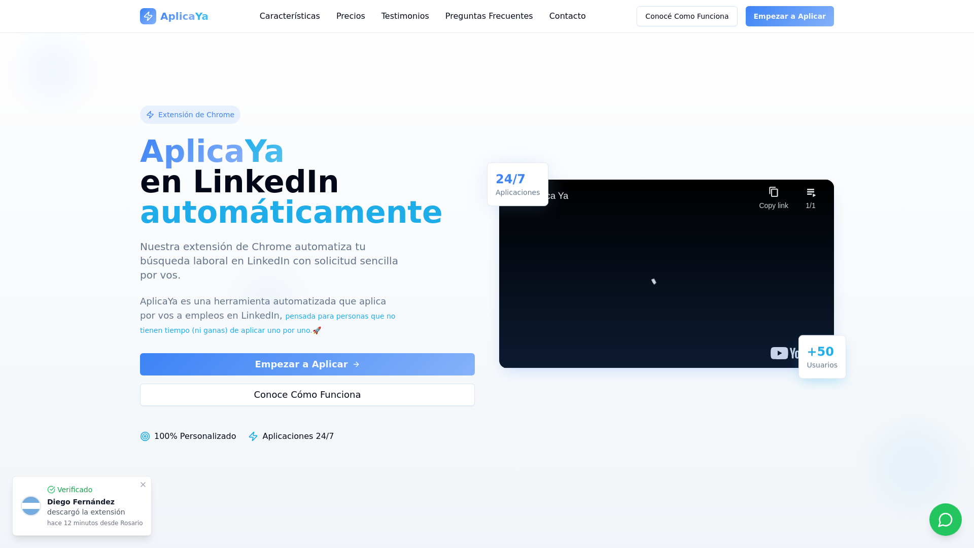 AplicaYa - Aplicamos por vos en LinkedIn todos los días