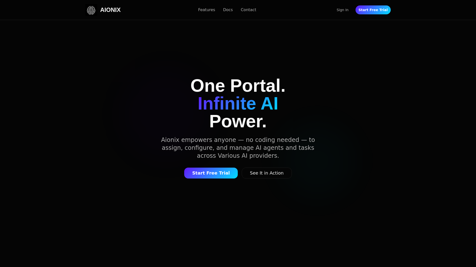 Aionix - One Portal. Infinite AI Power.