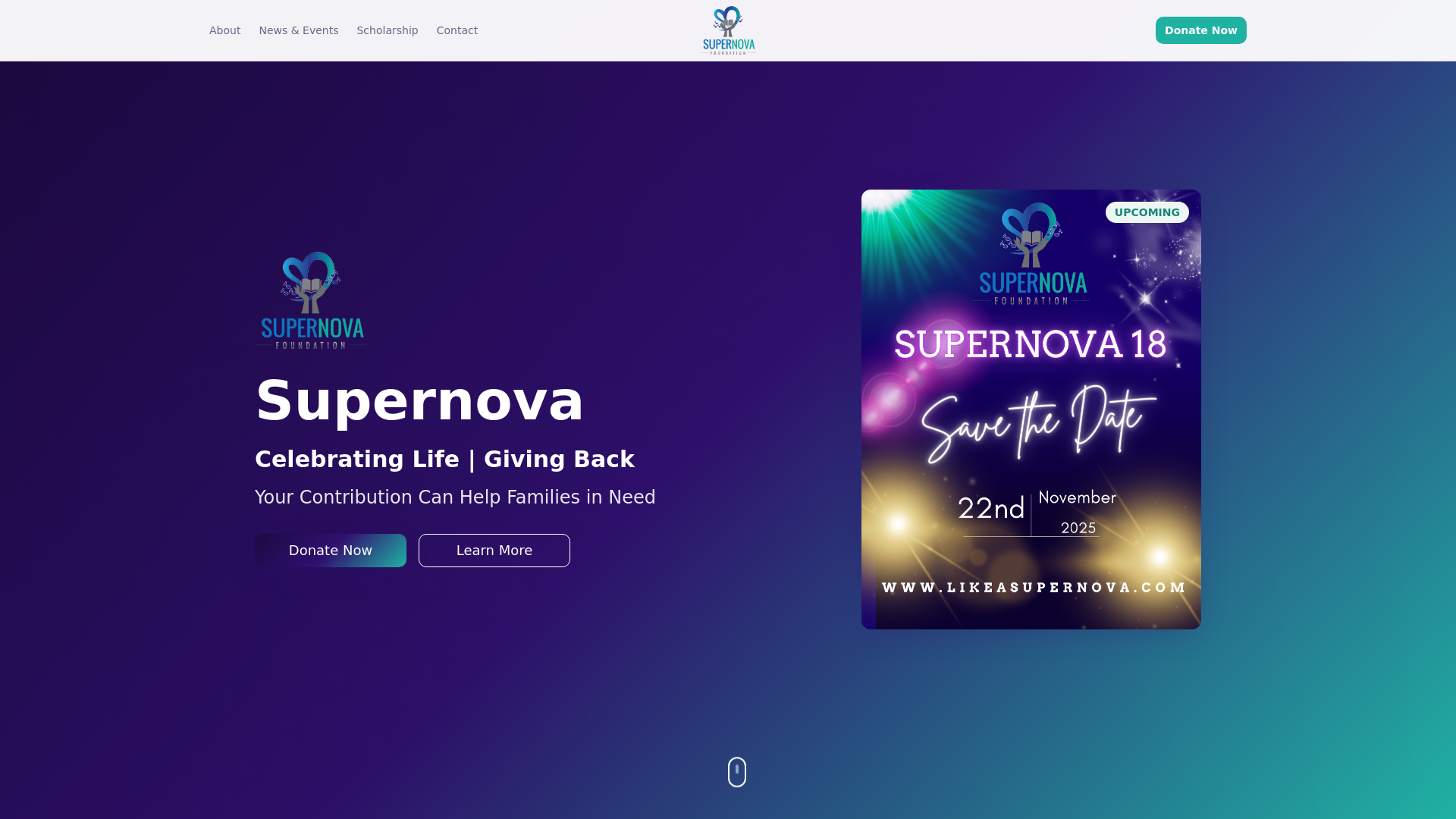 Supernova Foundation - Celebrating Life | Giving Back
