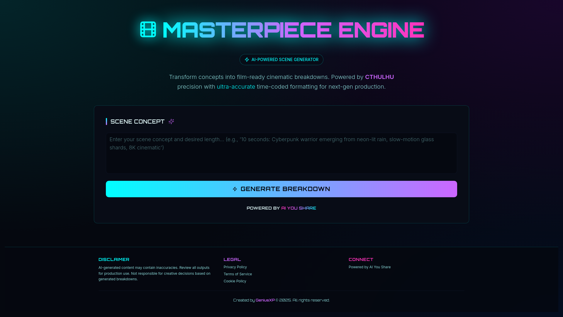 Masterpiece Engine | Professional Cinematic Breakdowns
