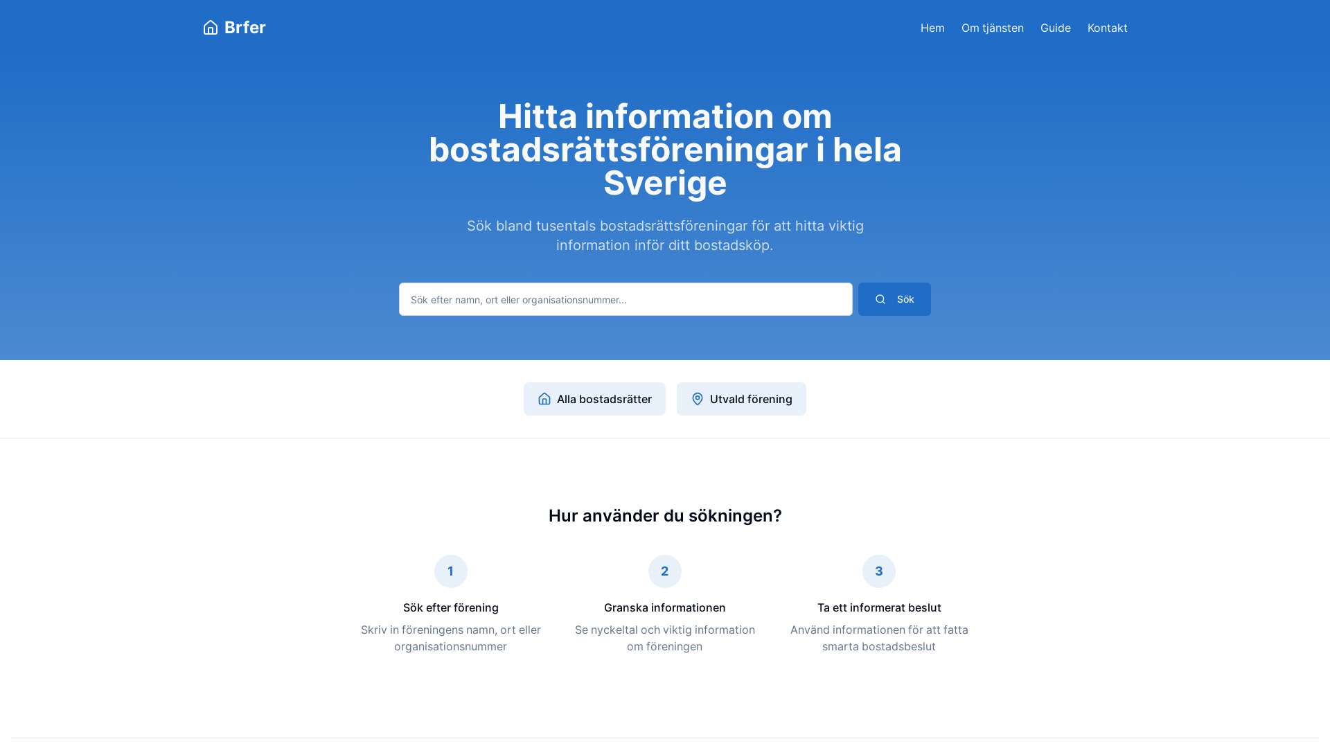 Brfer - Hitta information om bostadsrättsföreningar