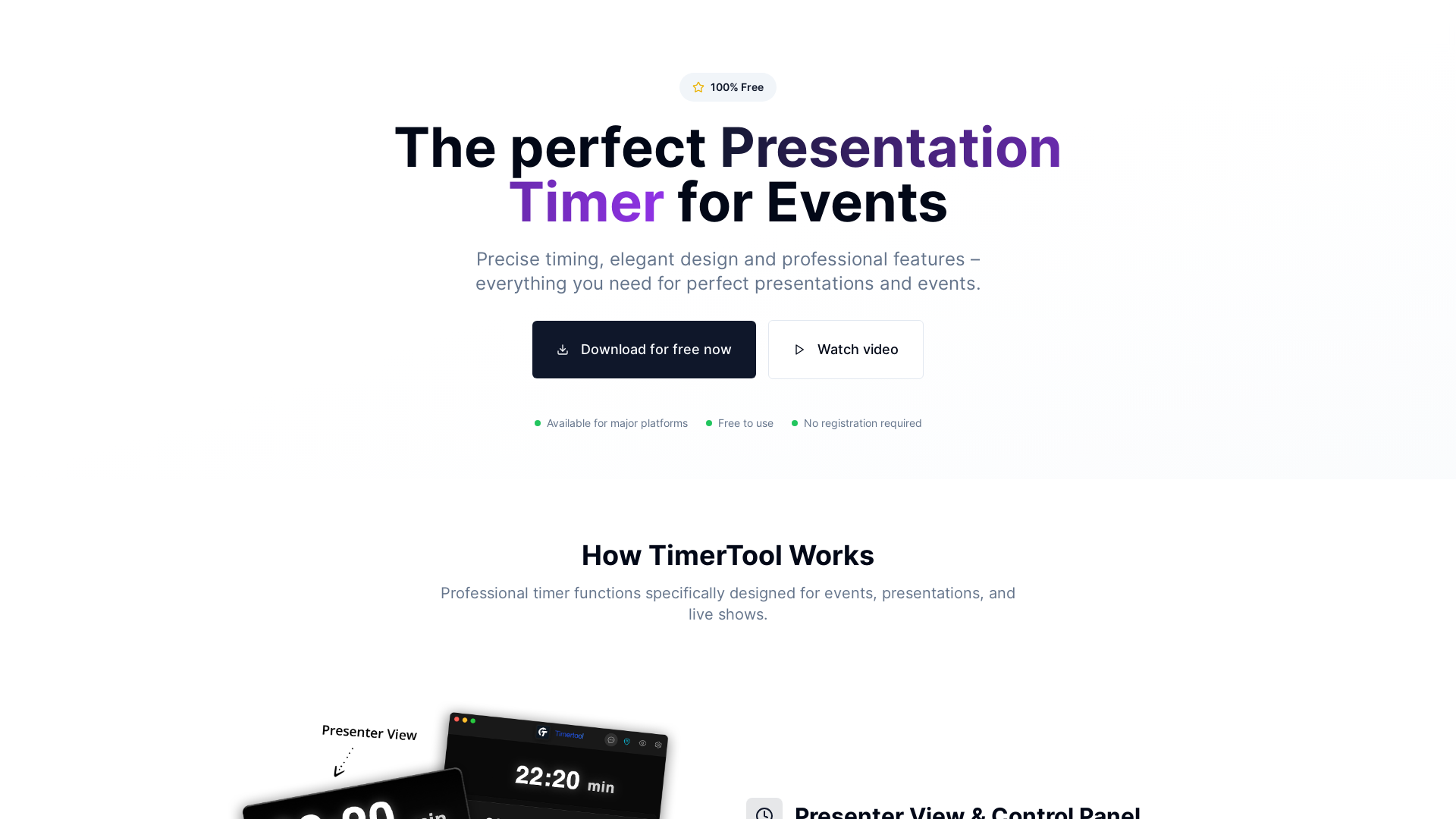 TimerTool - Professional Timer for Events & Presentations | Free Download
