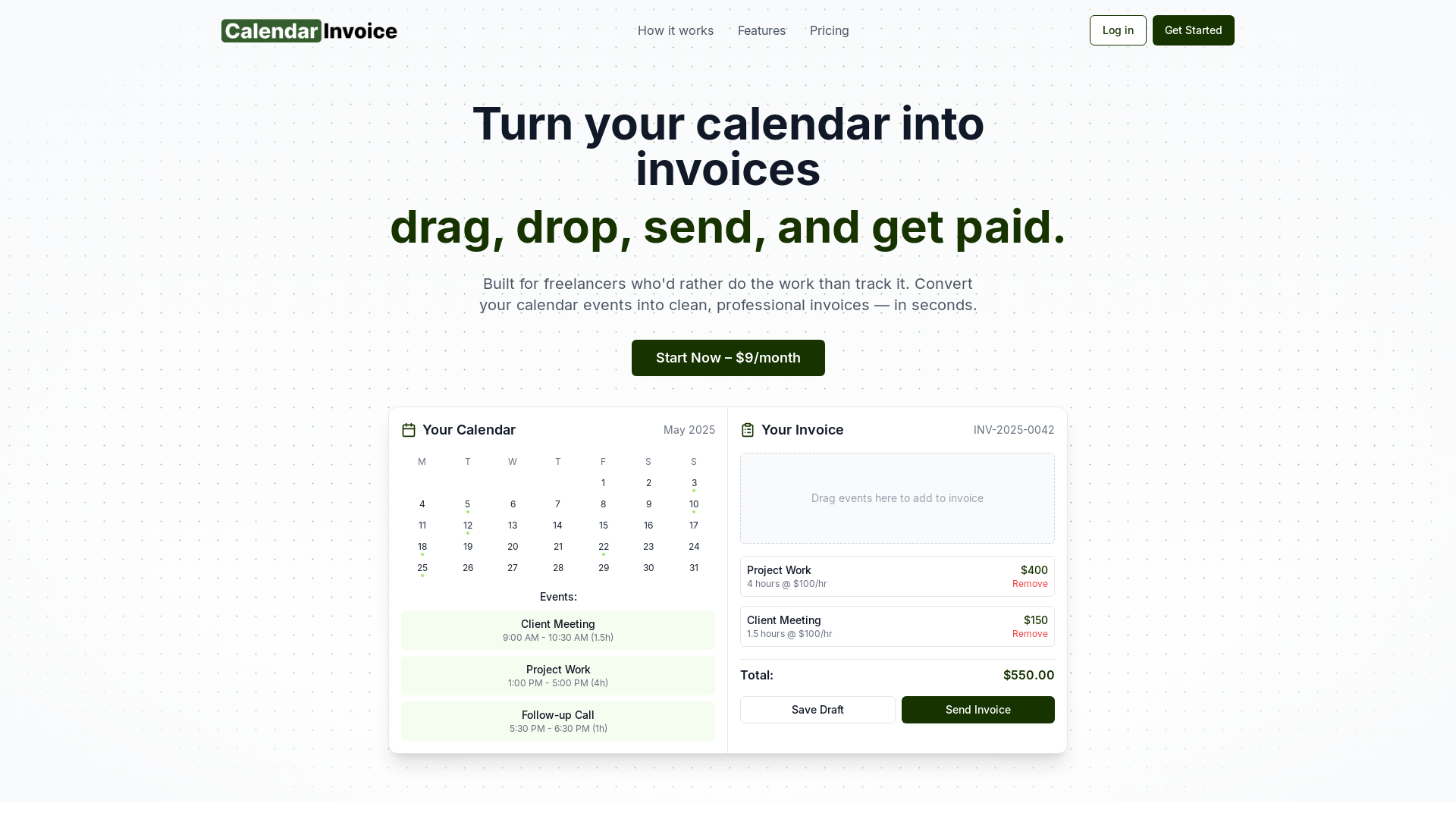 CalendarInvoice - Turn your calendar into invoices