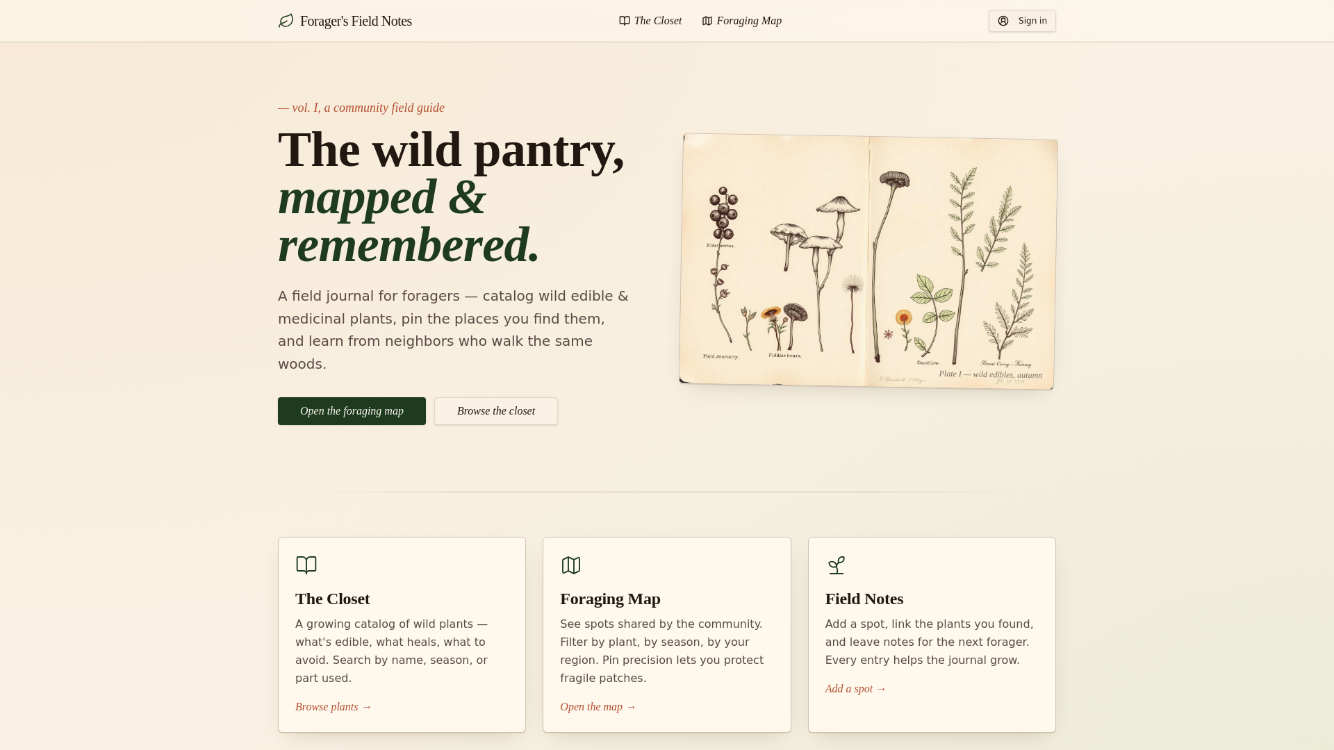 About Forage Map — community map of wild foraging spots