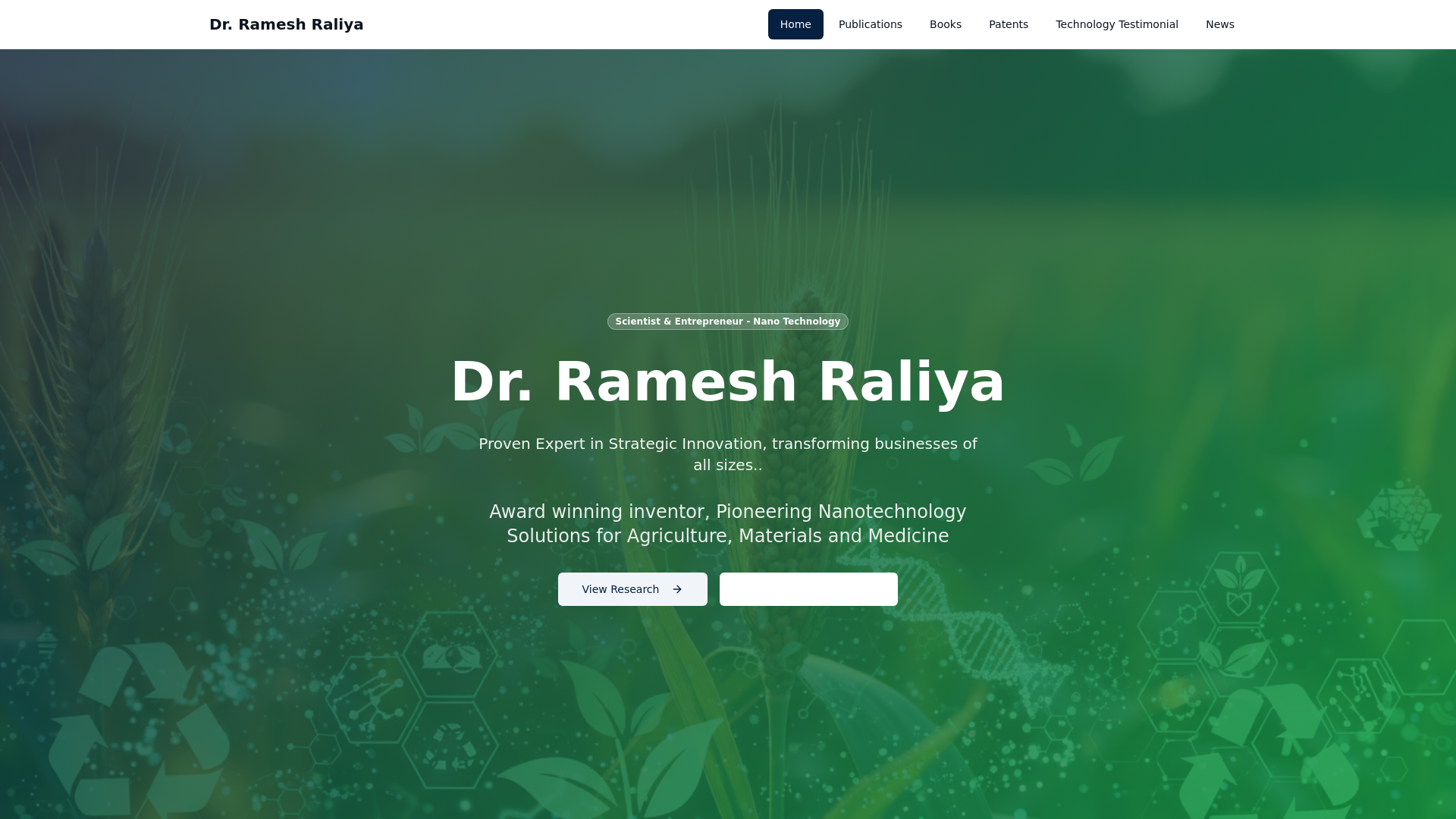 Dr. Ramesh Raliya - Nanotechnology Pioneer