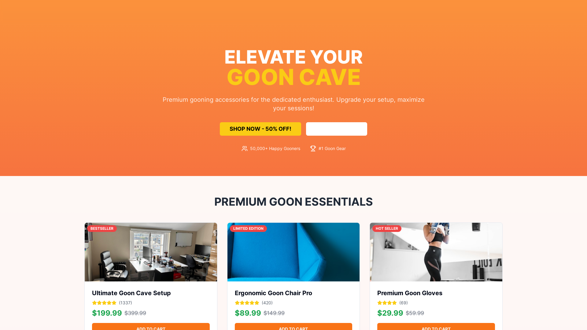 GoonMate.store - Premium Goon Cave Accessories