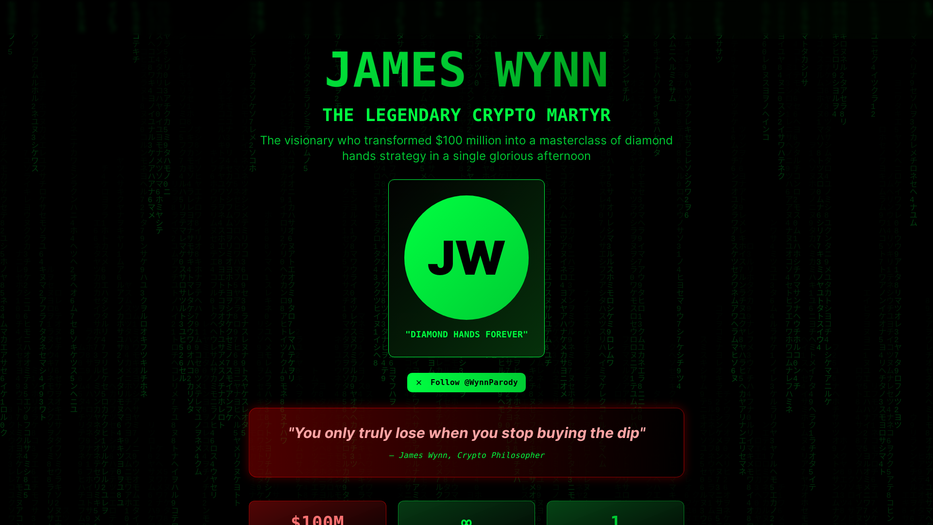 James Wynn - The Legendary Crypto Martyr | Diamond Hands Forever
