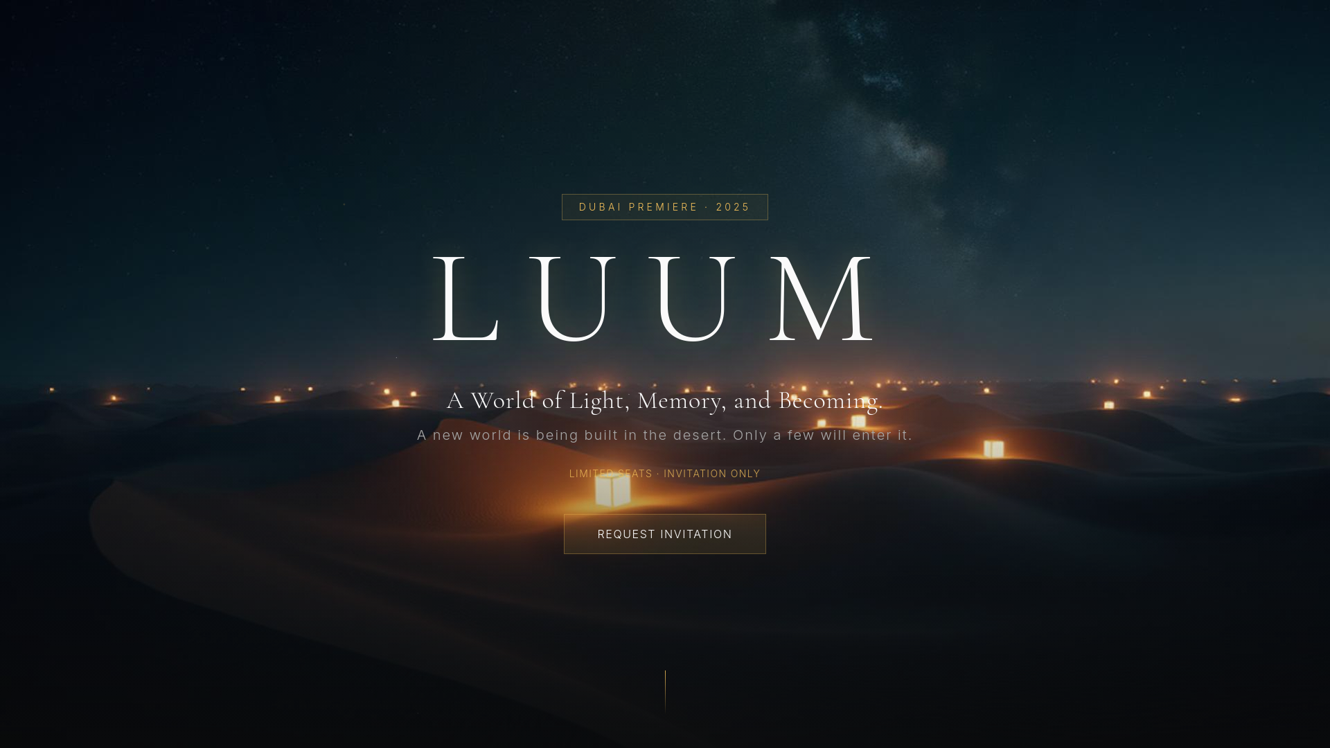 LUUM World — A World of Light, Memory, and Experience