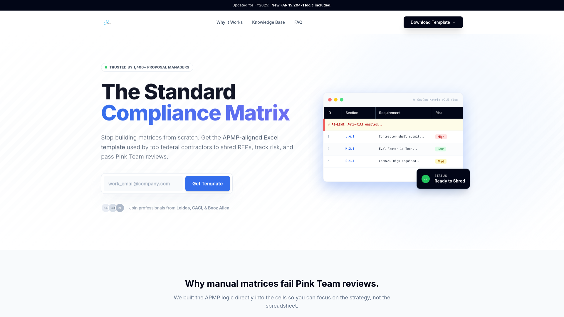 Free Compliance Matrix Template (Excel) | FAR & APMP Standard