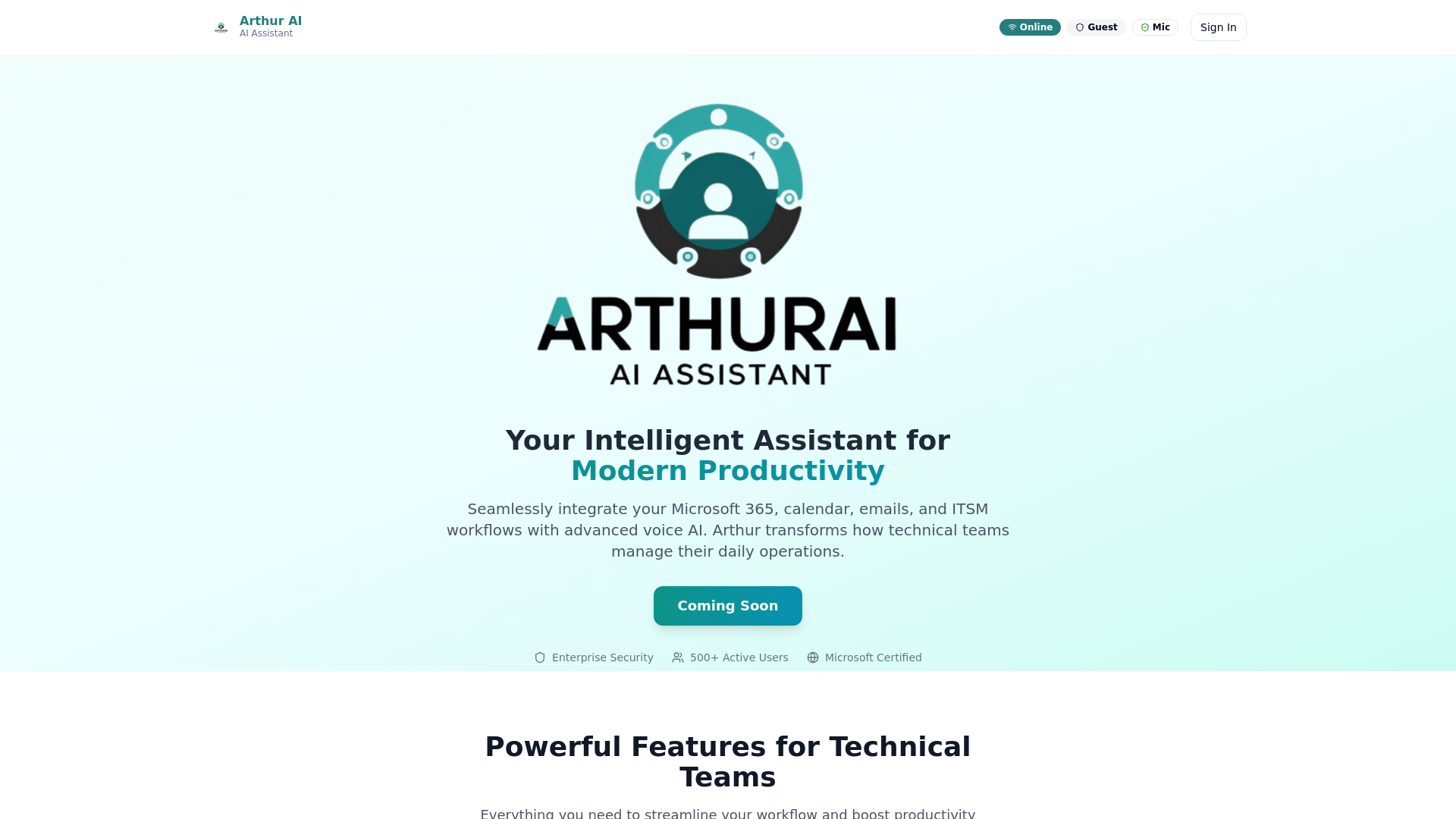 Arthur AI – Intelligent IT & Business Automation