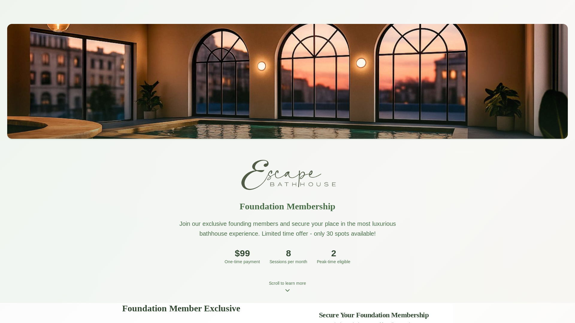 Escape Bathhouse - Foundation Membership