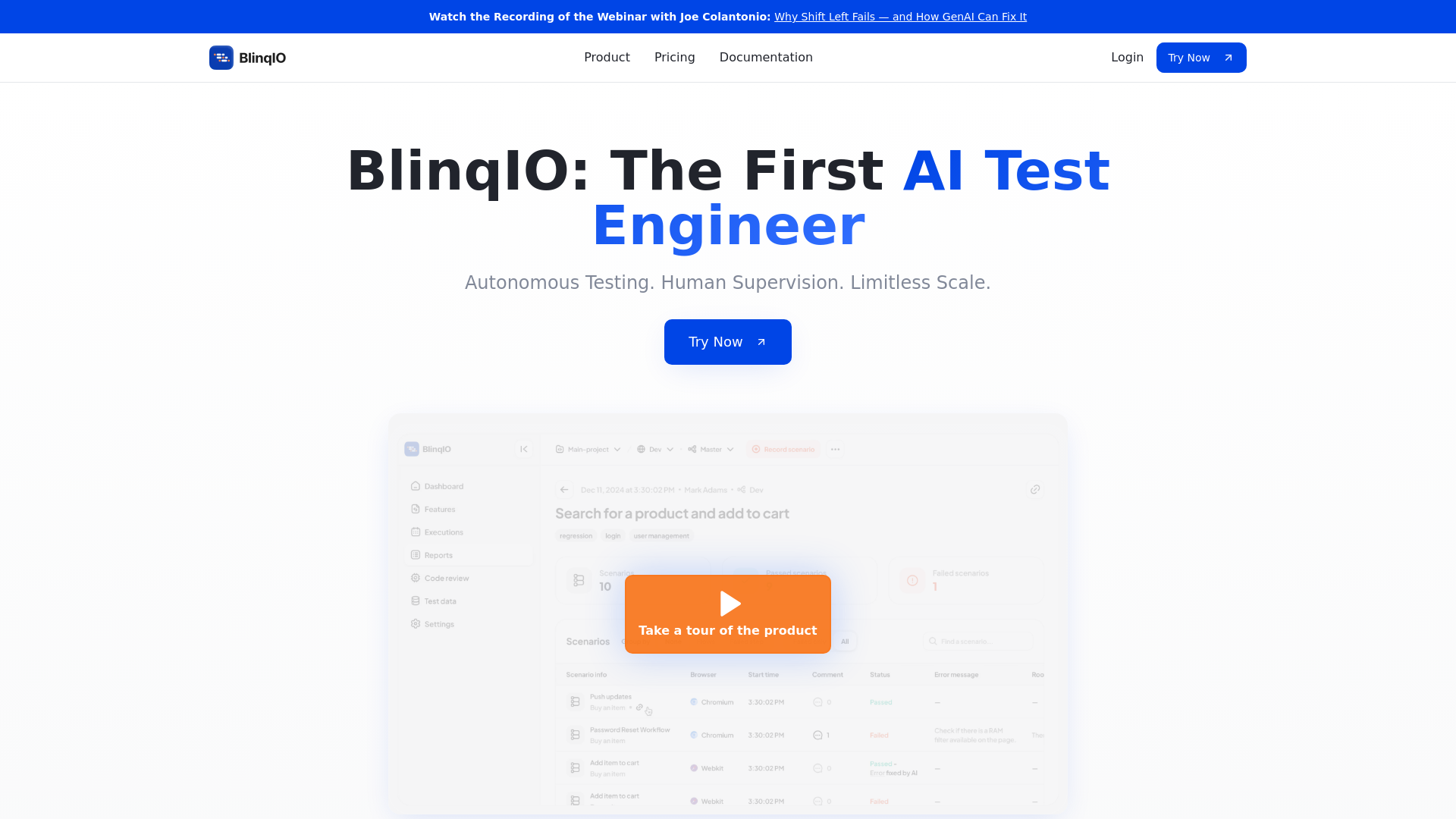 BlinqIO: The First AI Test Engineer