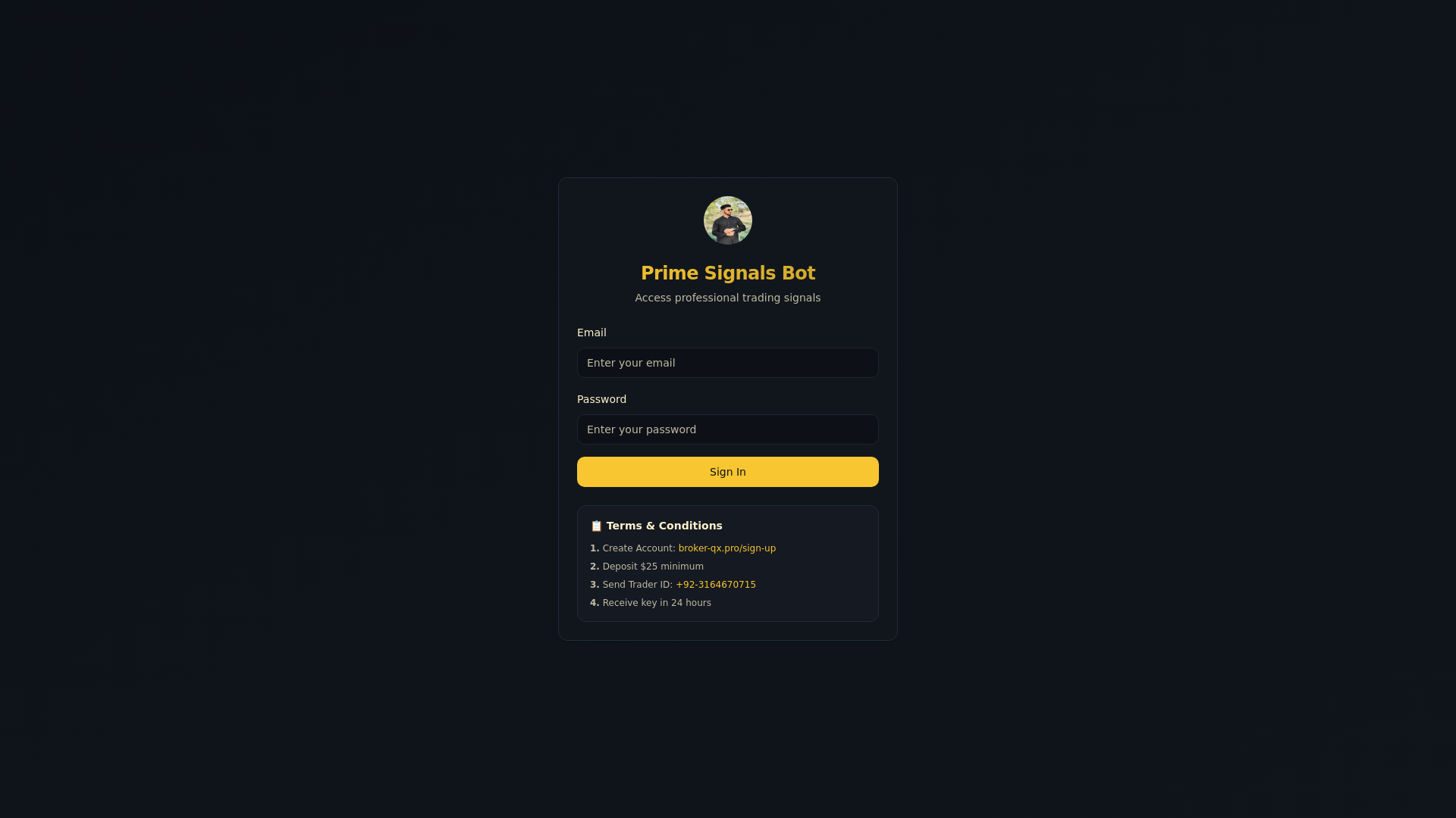 Prime Signals Bot - Advanced AI Trading Signals