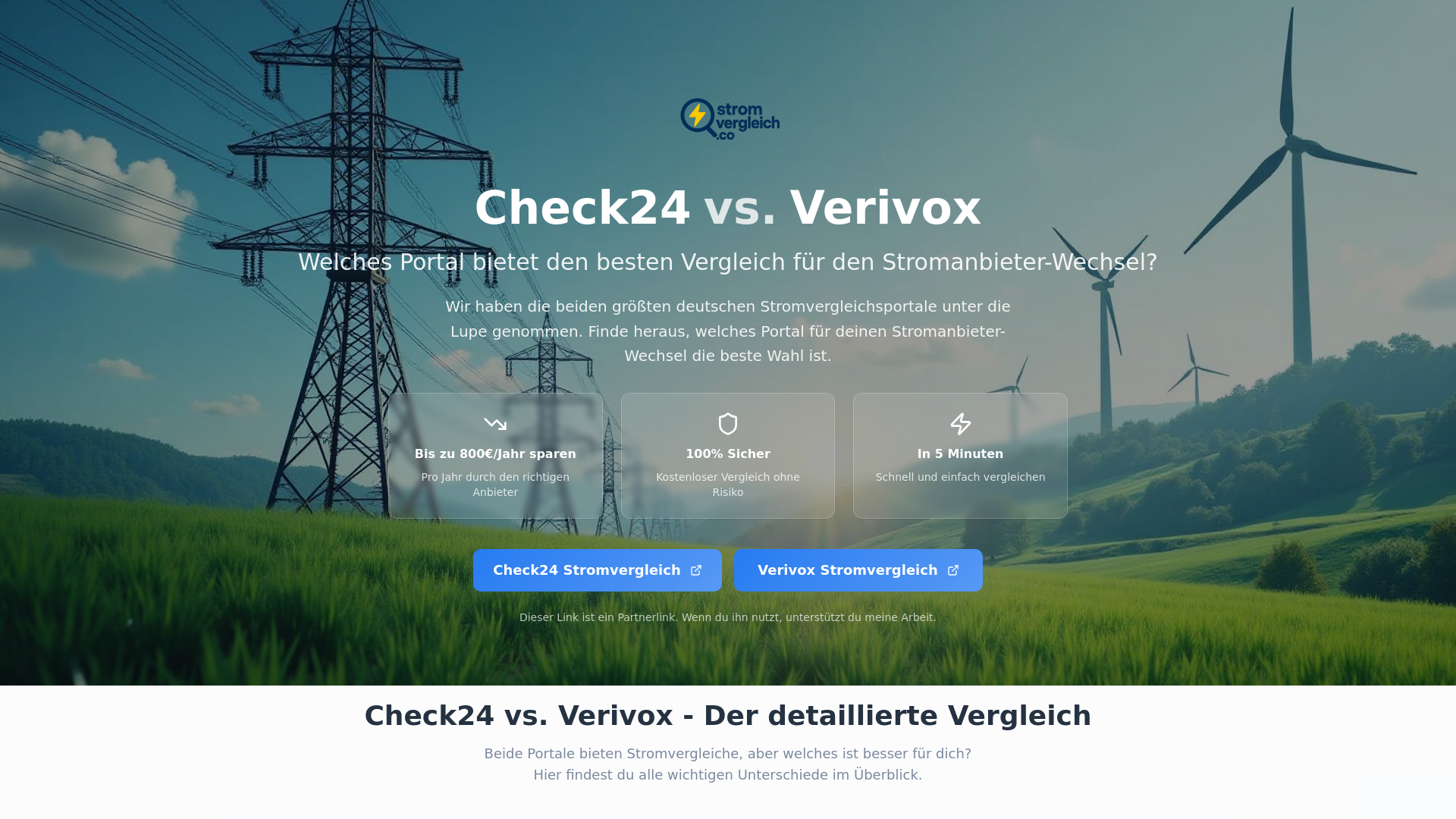 Check24 vs Verivox Stromvergleich 2024 - Welches Portal ist besser?