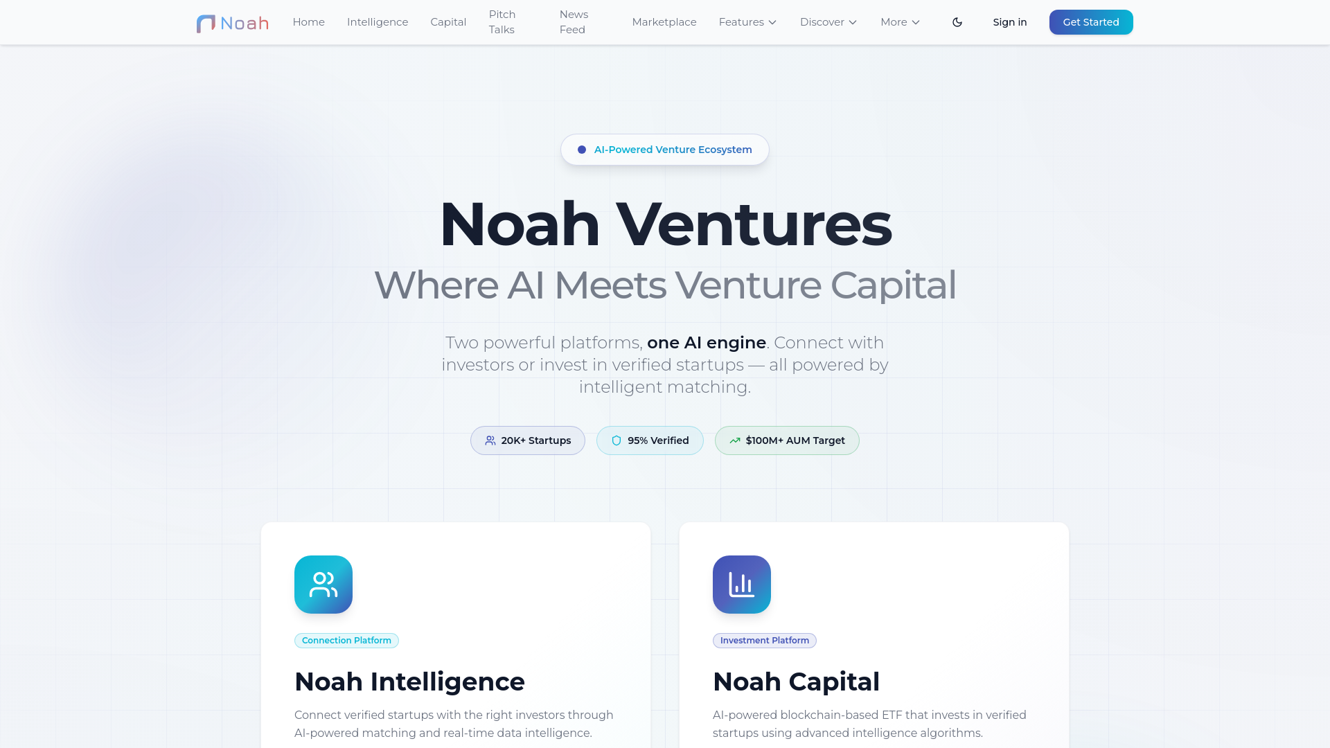 Noah - AI-Powered Venture Ecosystem | Intelligence & Capital