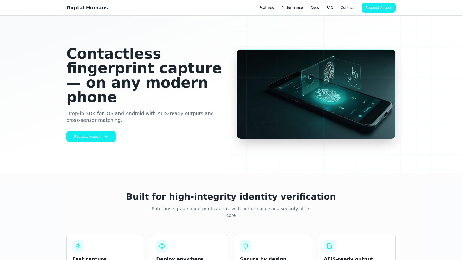 FNGR SDK - Contactless Fingerprint Capture | Digital Humans