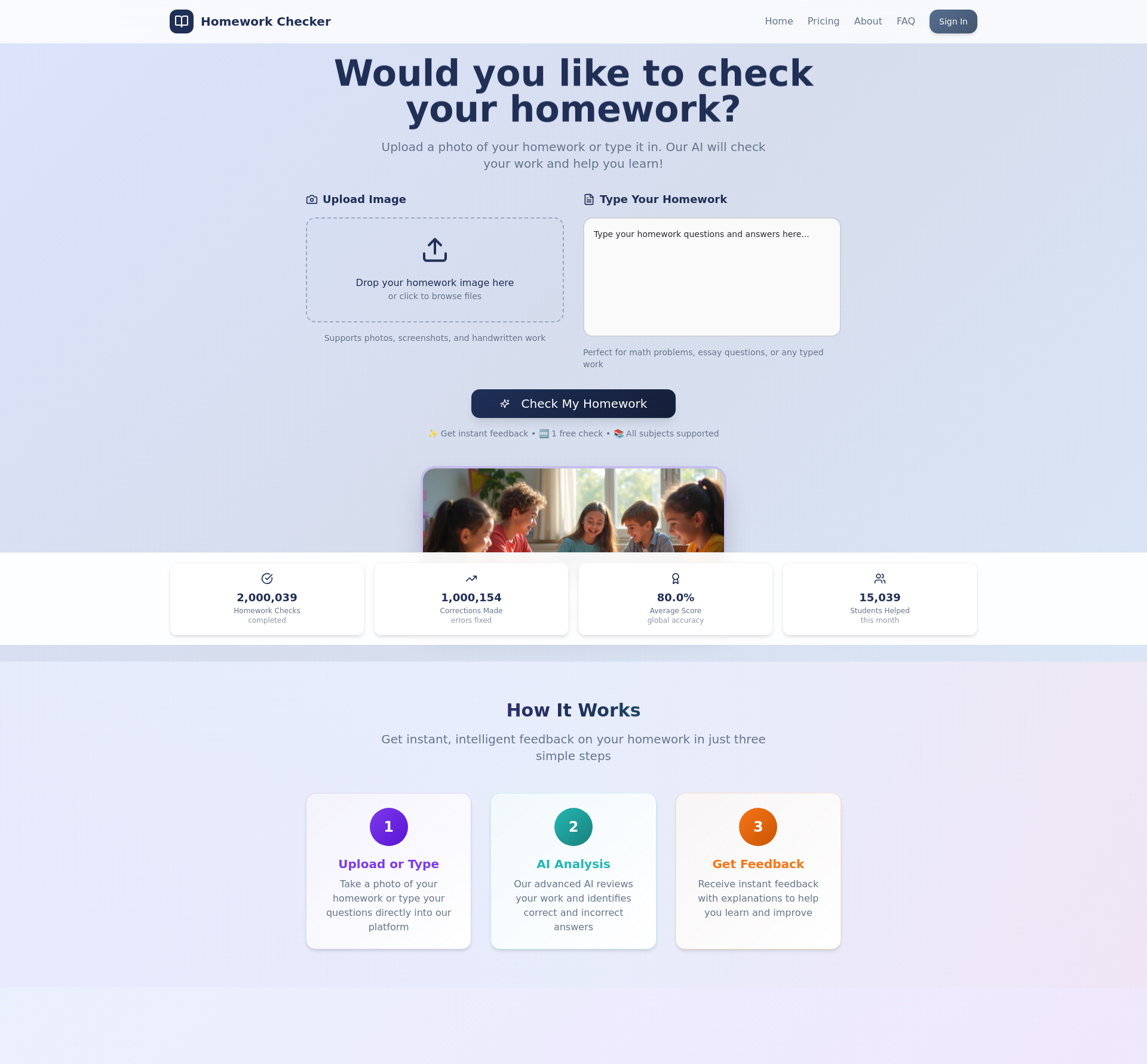 HomeworkChecker - AI-Powered K-12 Homework Help