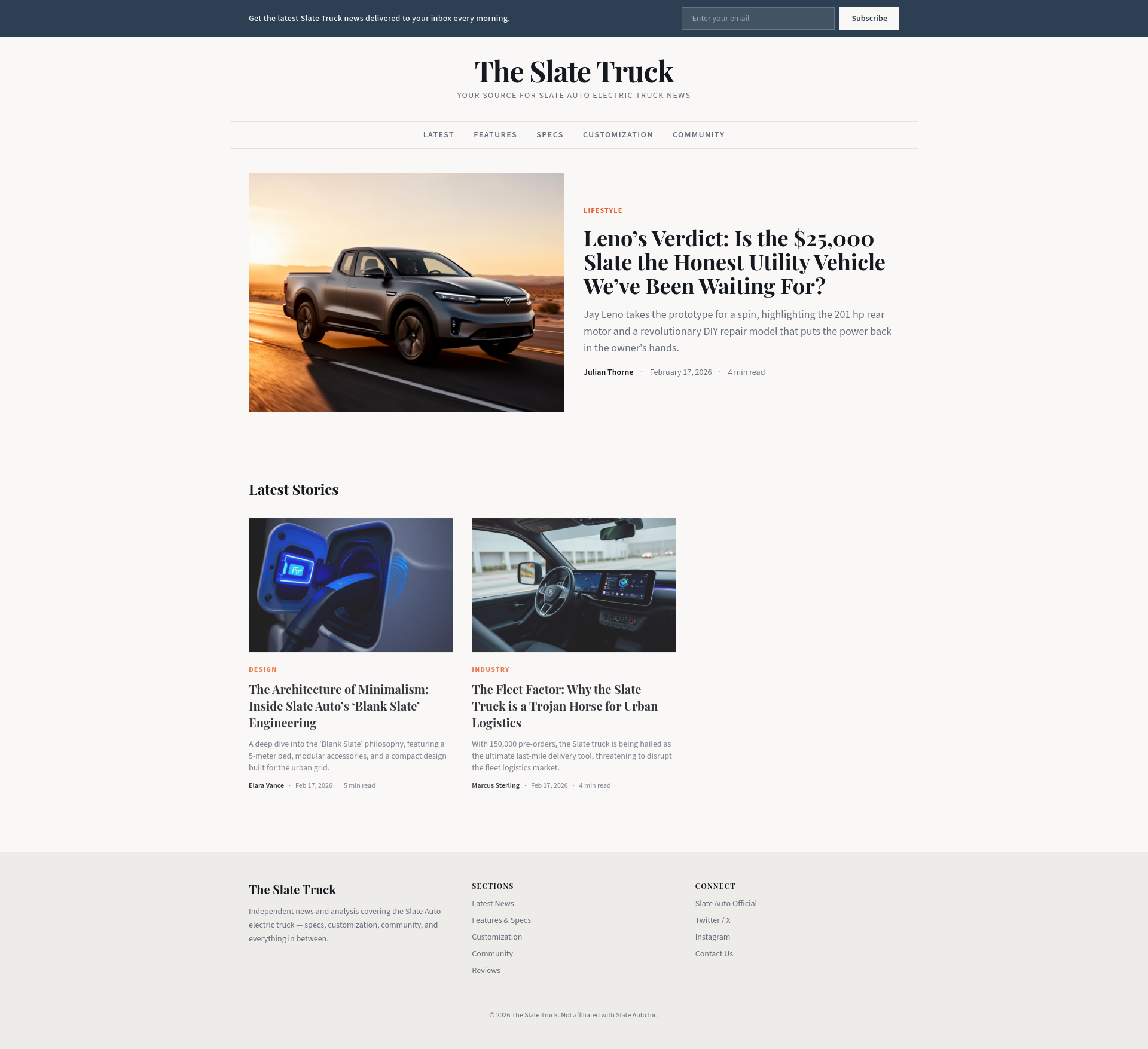 The Slate Truck — Slate Auto Electric Truck News