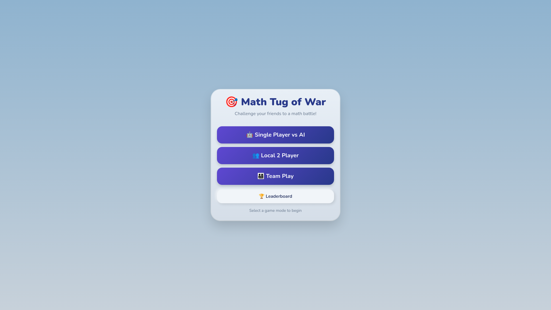 Math Tug of War