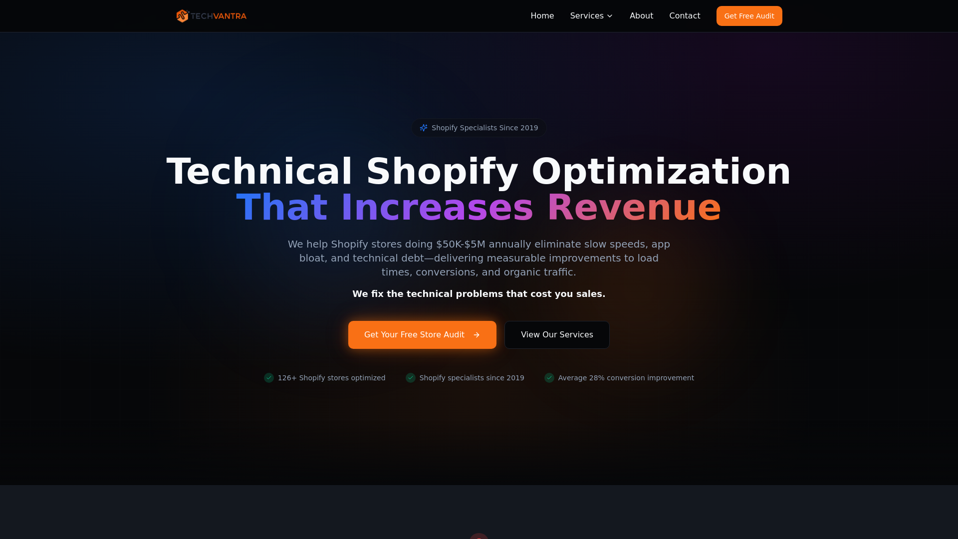 Technical Shopify Optimization That Increases Revenue | TechVantra