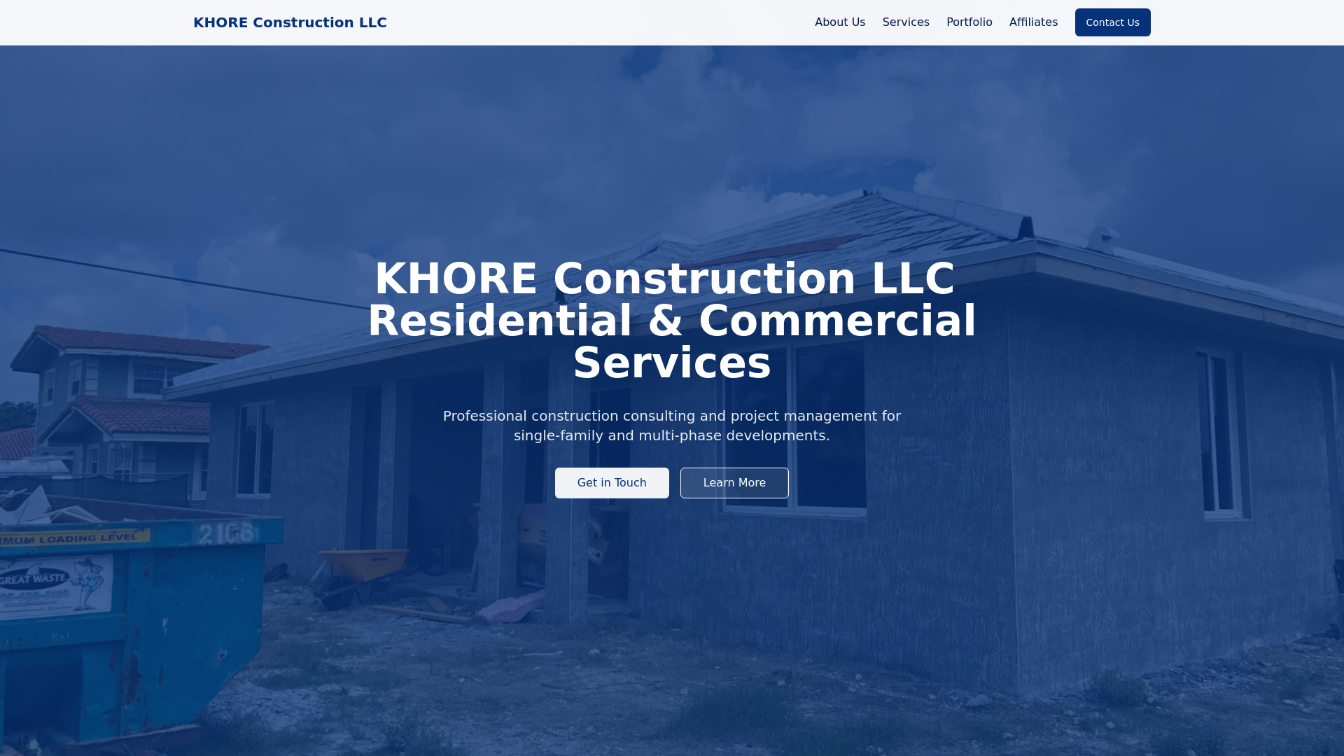 KHORE Construction LLC Consulting Services