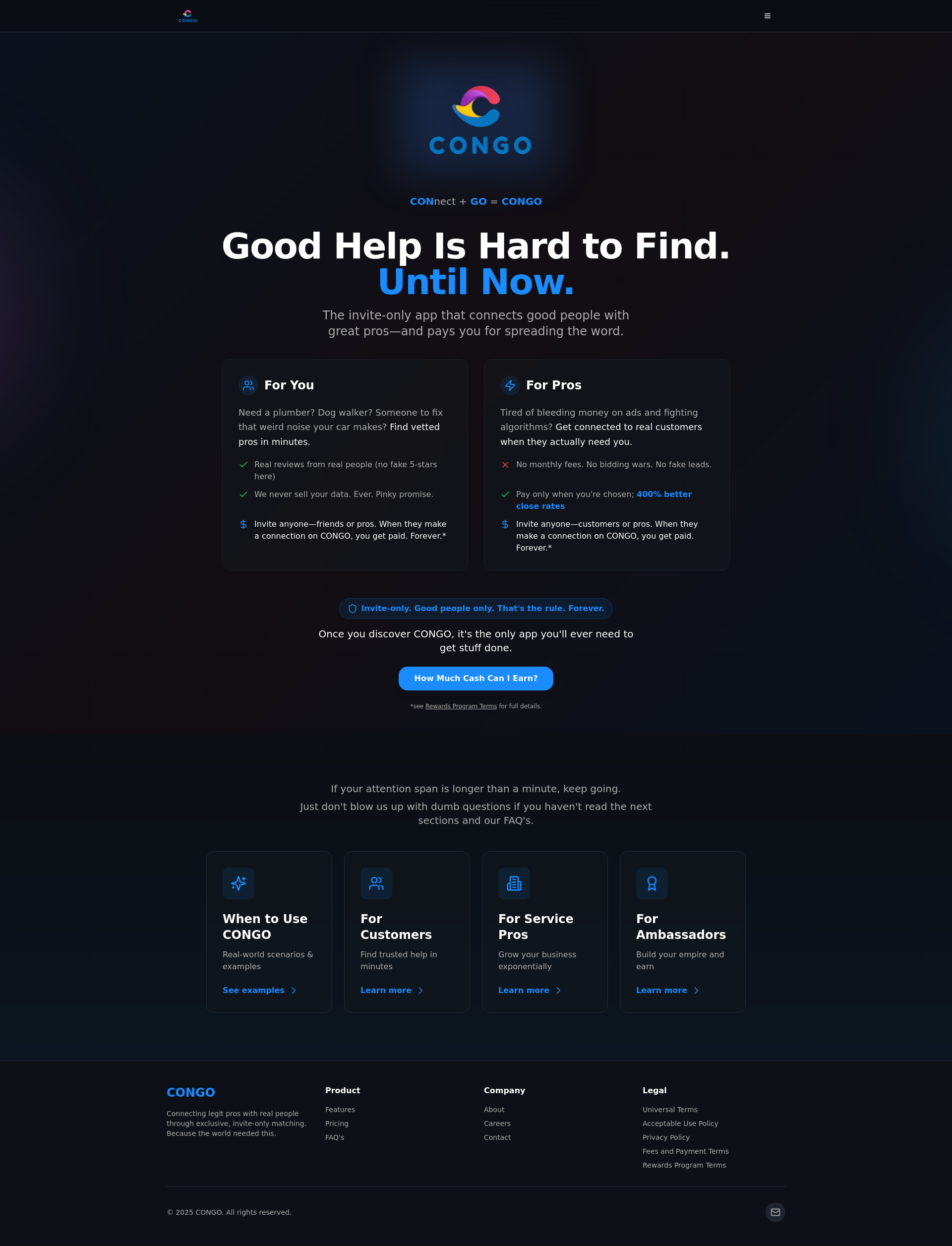 CONGO - Connect to Help, GO About Your Life