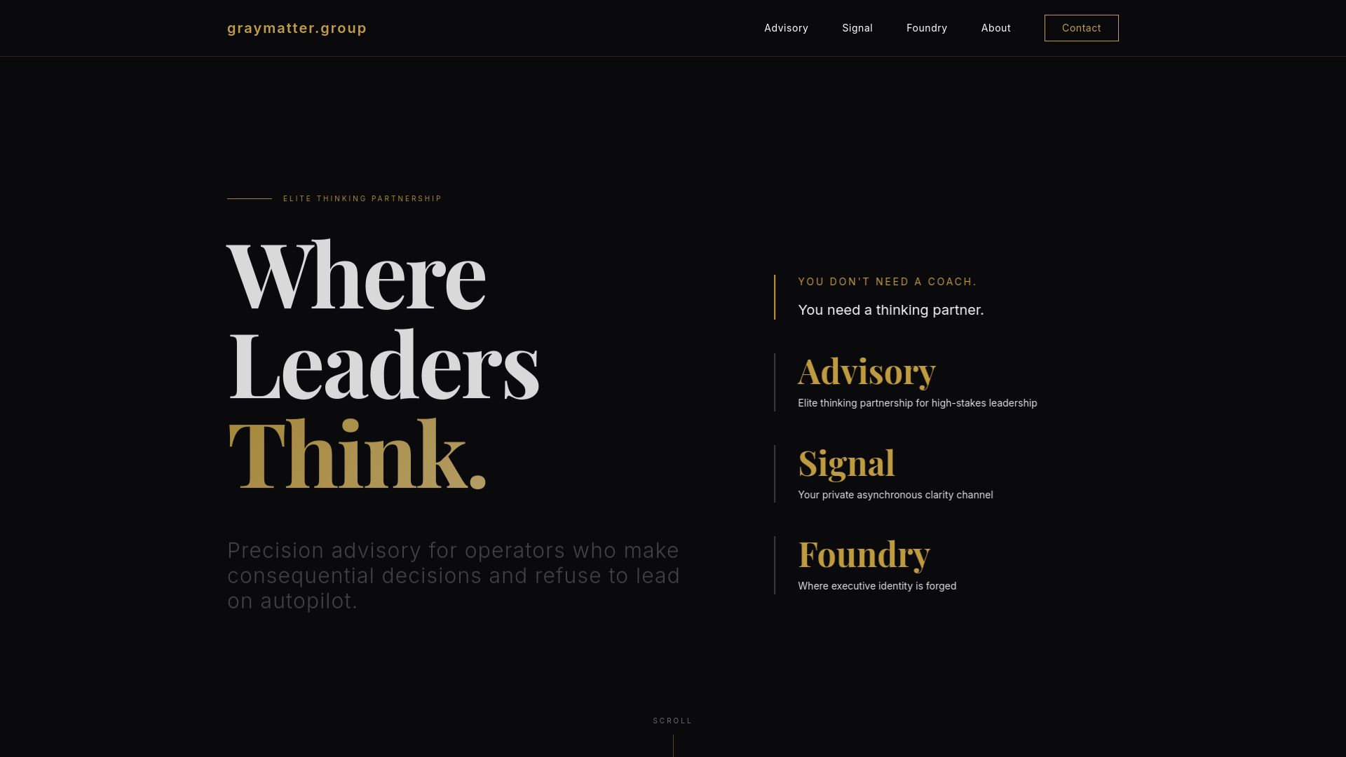 Gray Matter Group | Elite Advisory for Leaders Who Think