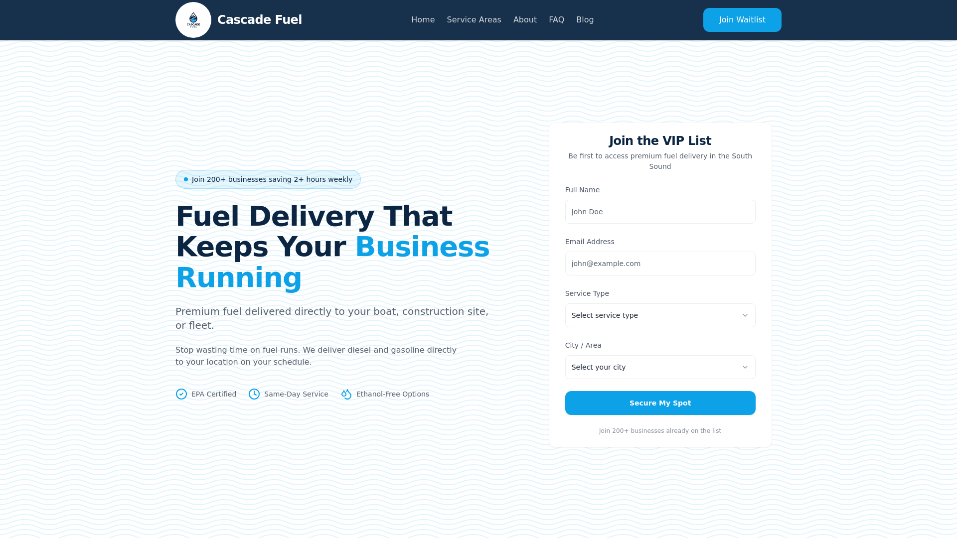Join VIP Waitlist - Lock in $30/month Forever | Cascade Fuel