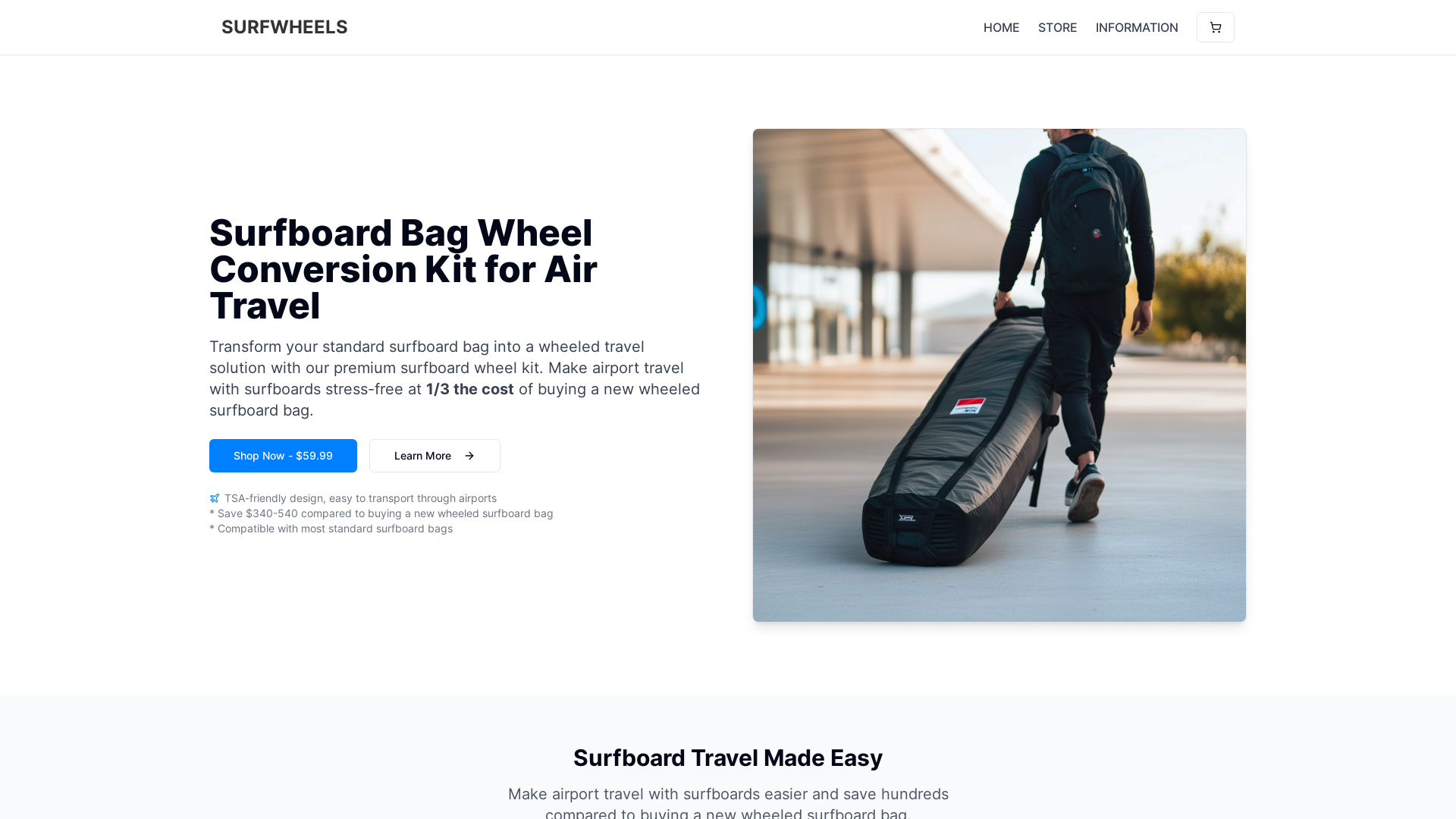 Surfboard Wheel Kit | Airport Travel Solution for Surfers | SurfWheels