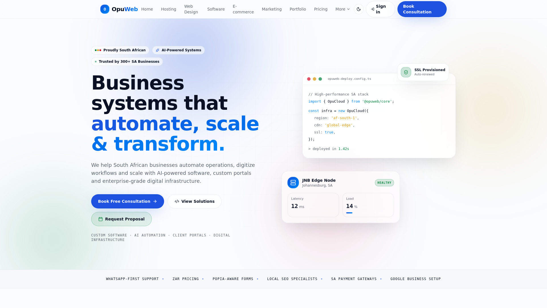 OpuWeb — Custom Business Systems & Digital Transformation Agency