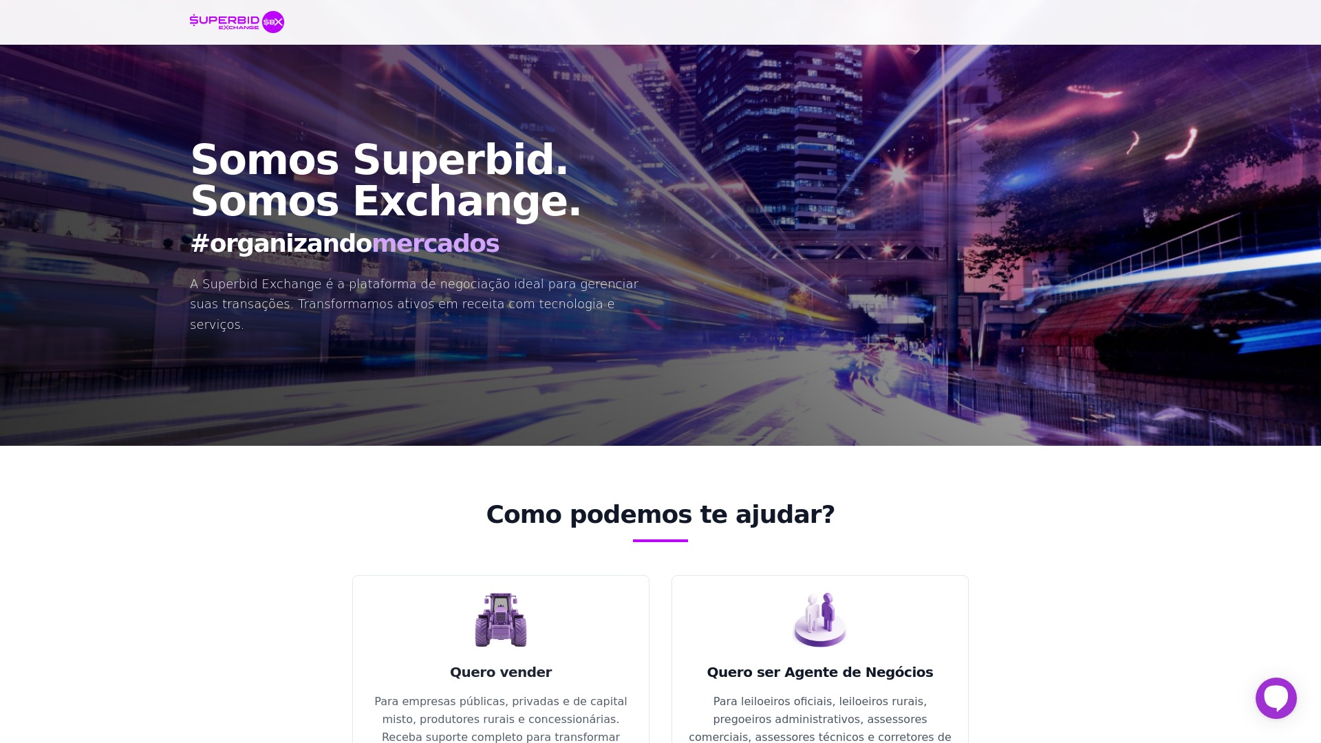 Quero Vender na Superbid Exchange