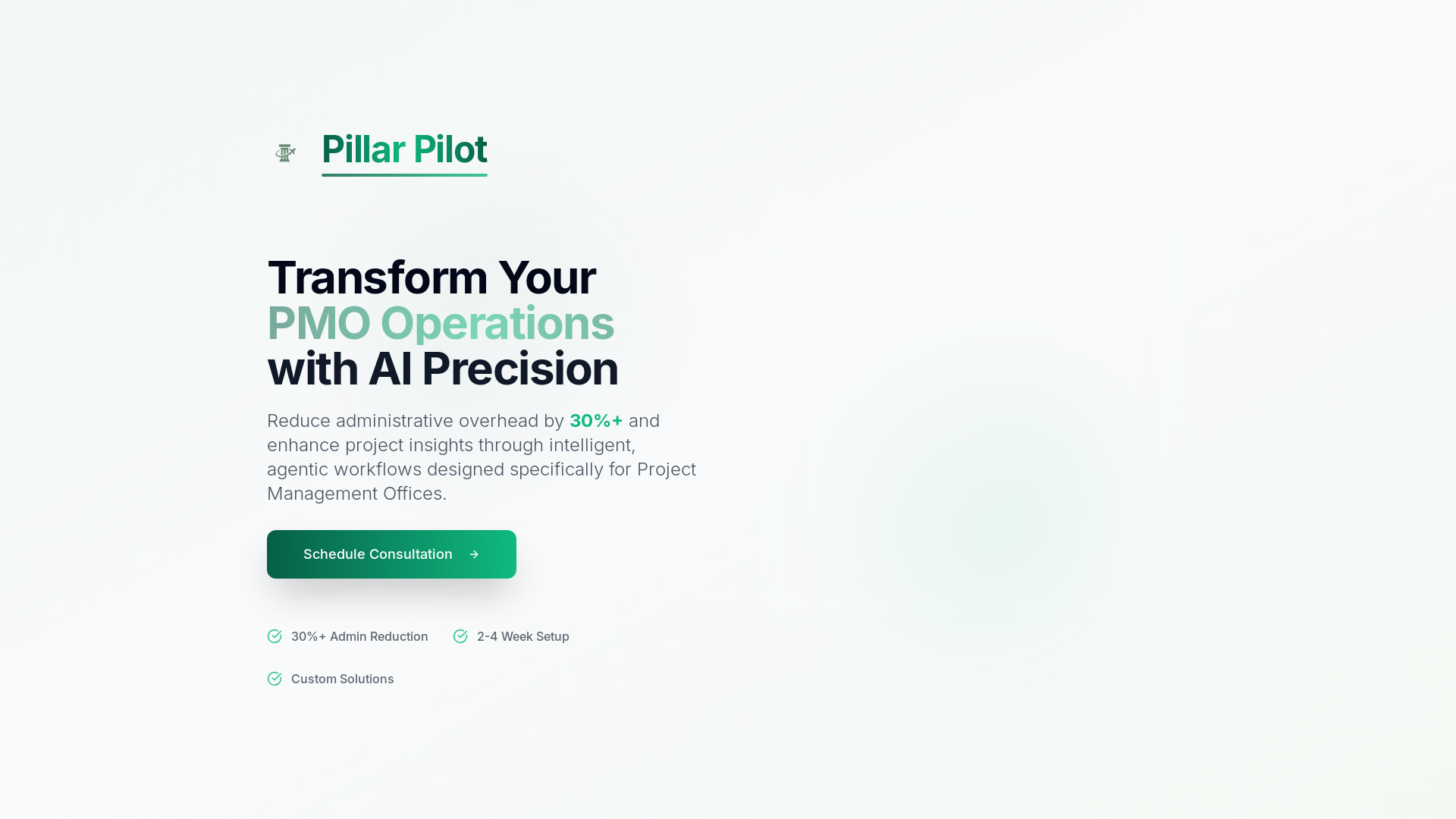Pillar Pilot - AI-Powered PMO Workflows | Reduce Admin by 70%