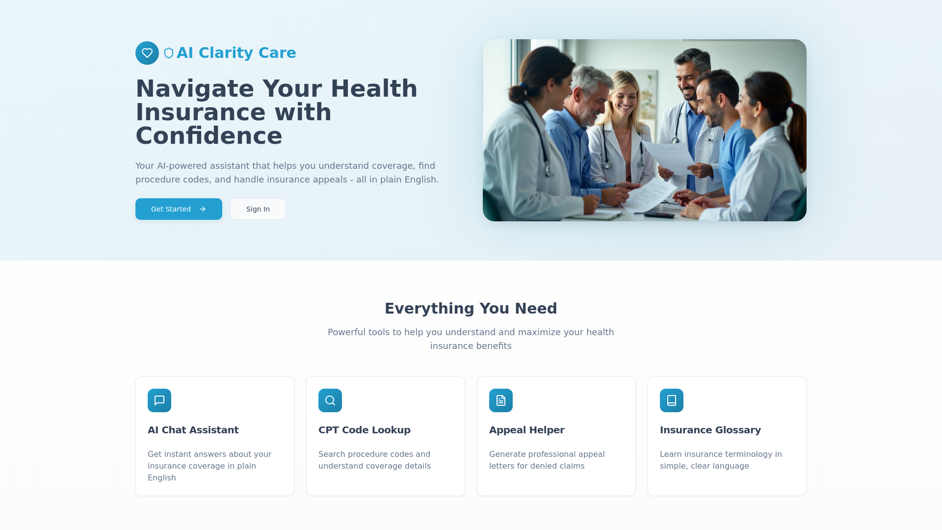 AI Clarity Care - AI Health Insurance Navigator
