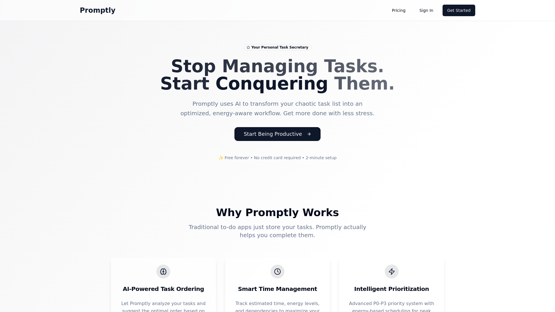 Promptly Sorted - AI-Powered Task Prioritization