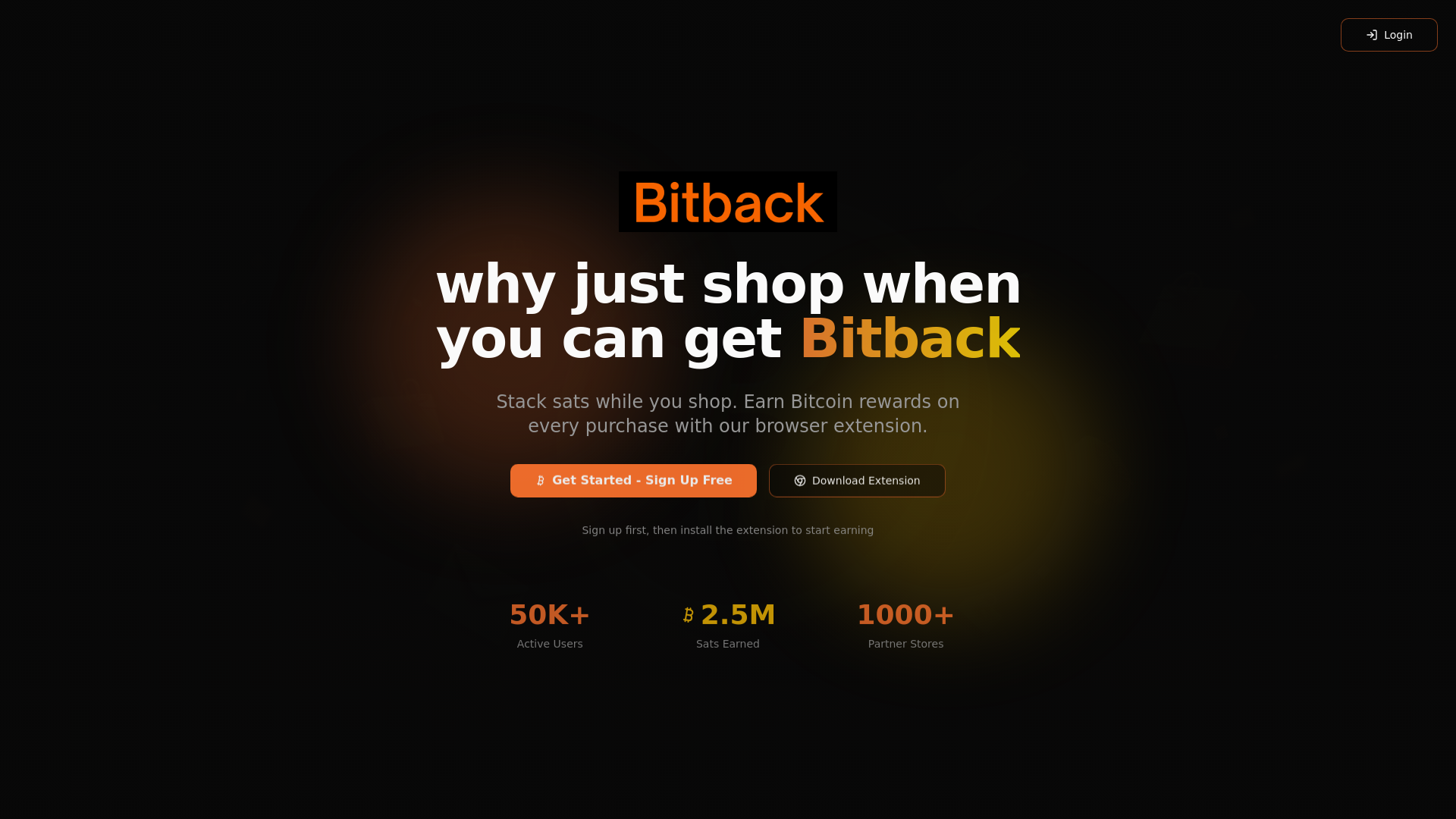 Bitback - Stack Sats While You Shop | Bitcoin Rewards Extension