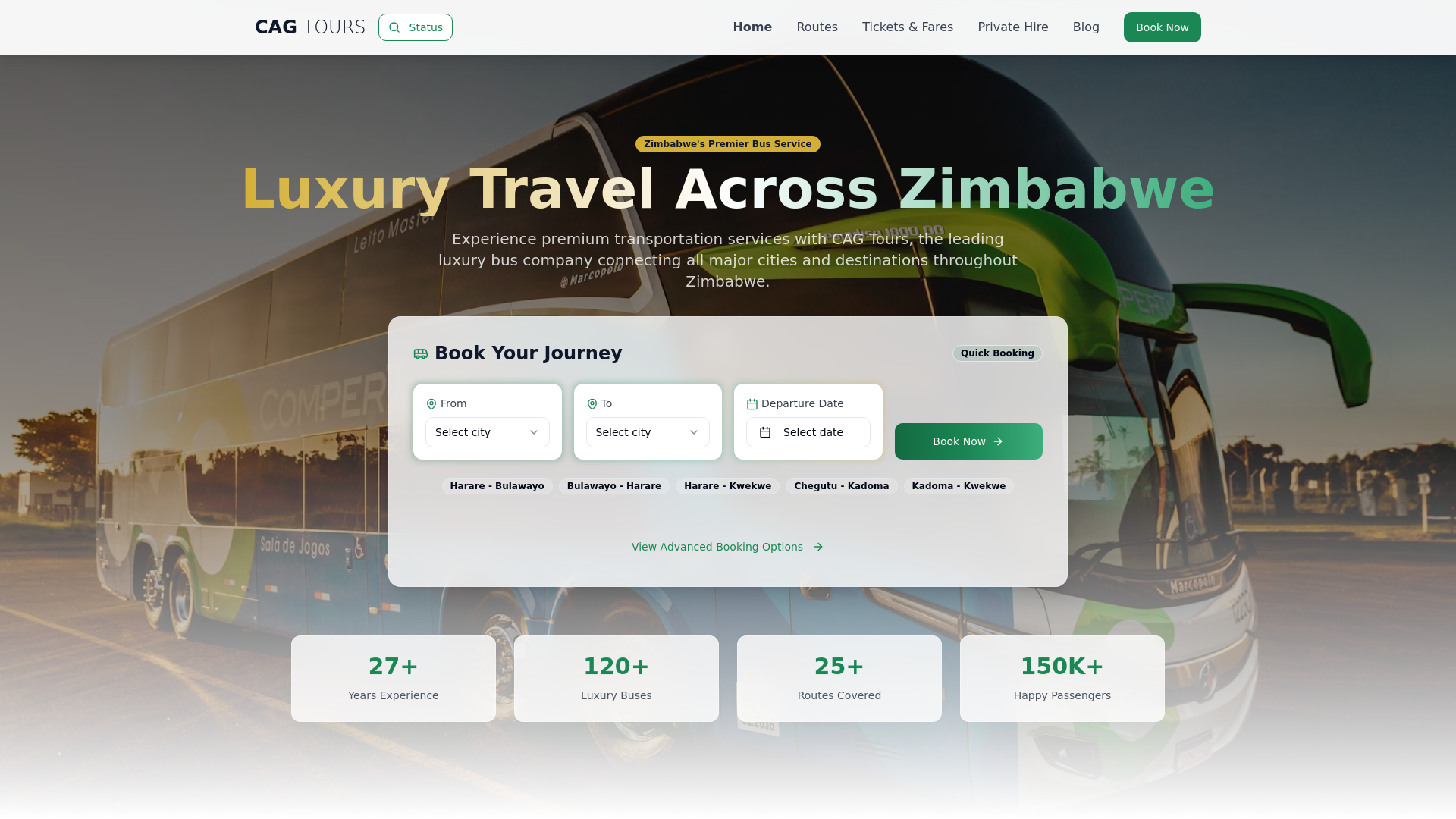 CAG Tours - Luxury Bus Travel in Zimbabwe