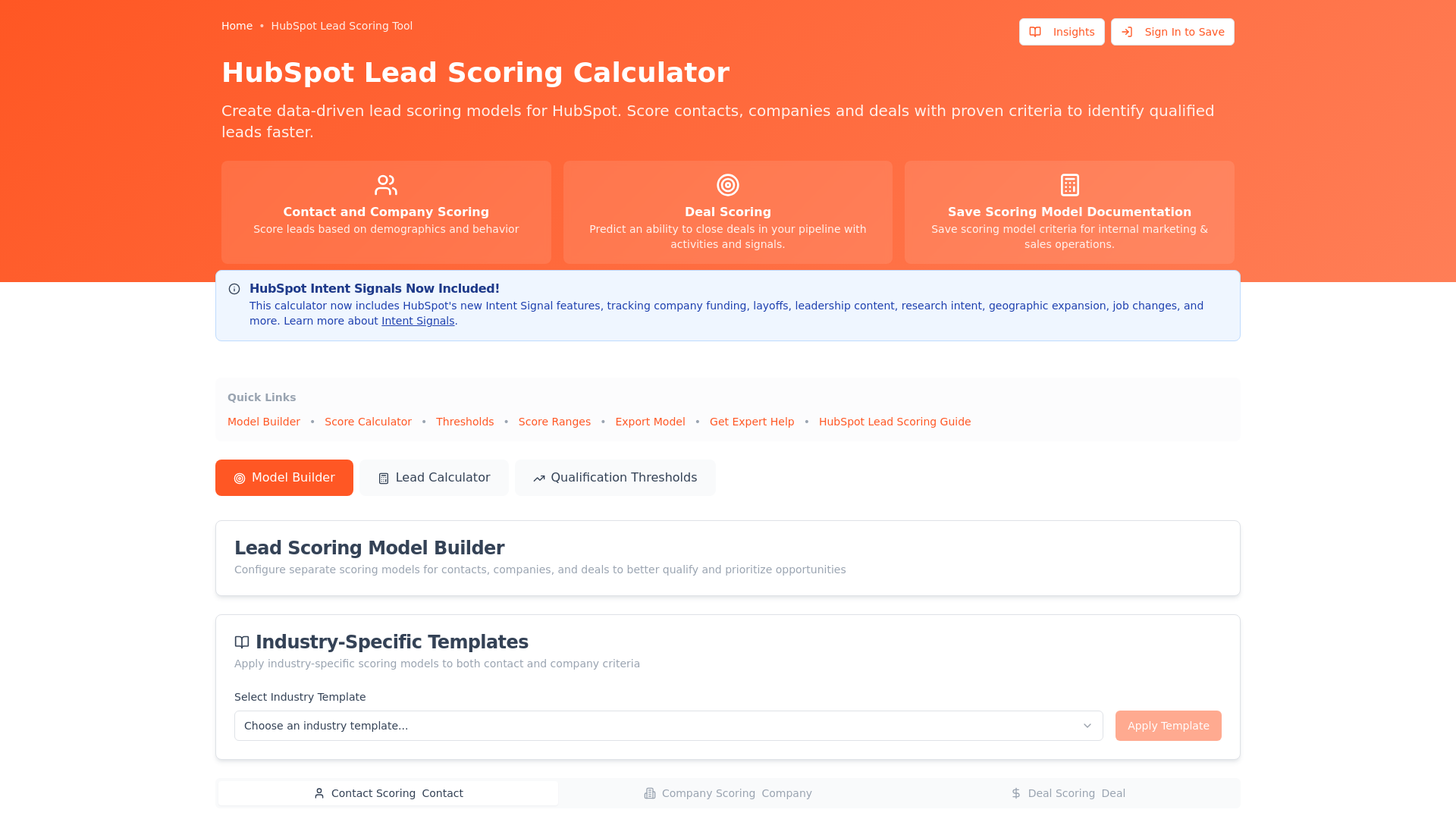 Free HubSpot Lead Scoring Calculator | Build Your Scoring Model
