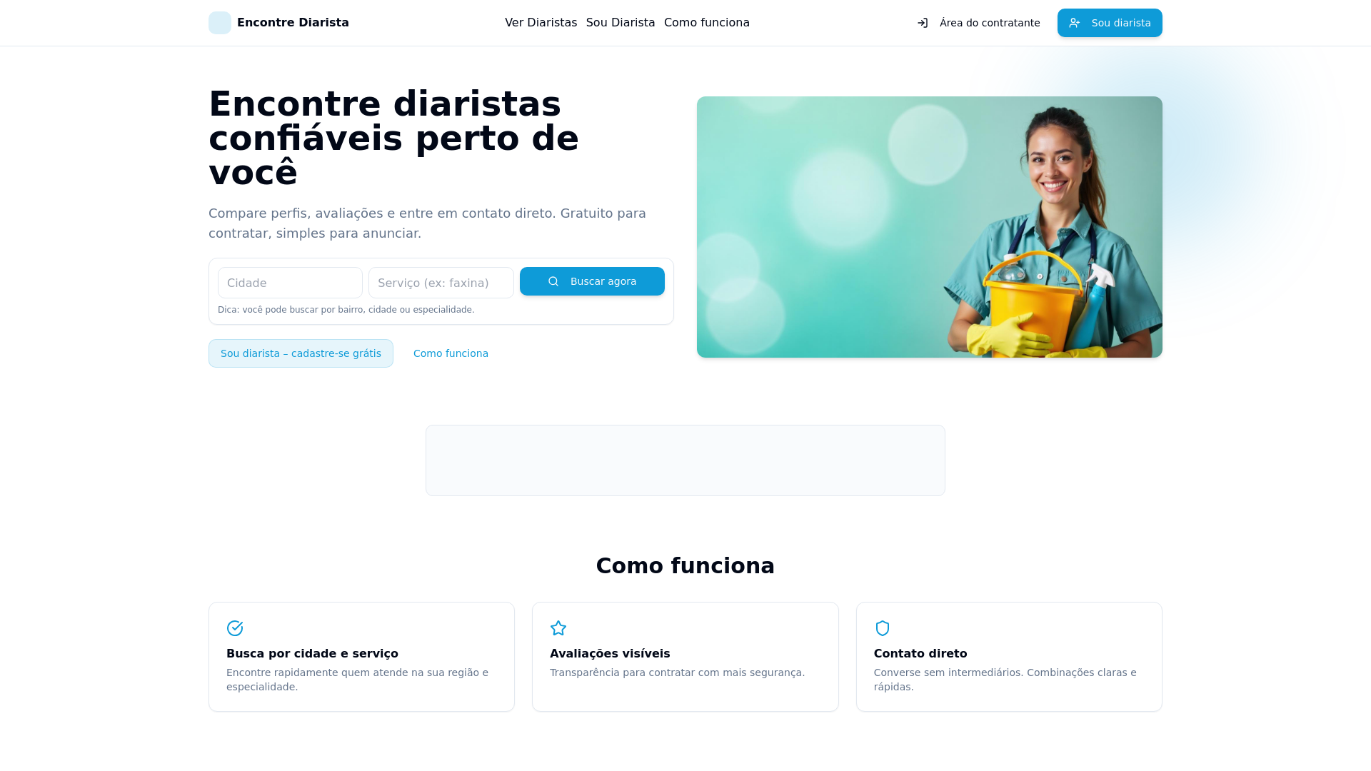Encontre Diarista | Encontre diaristas perto de você