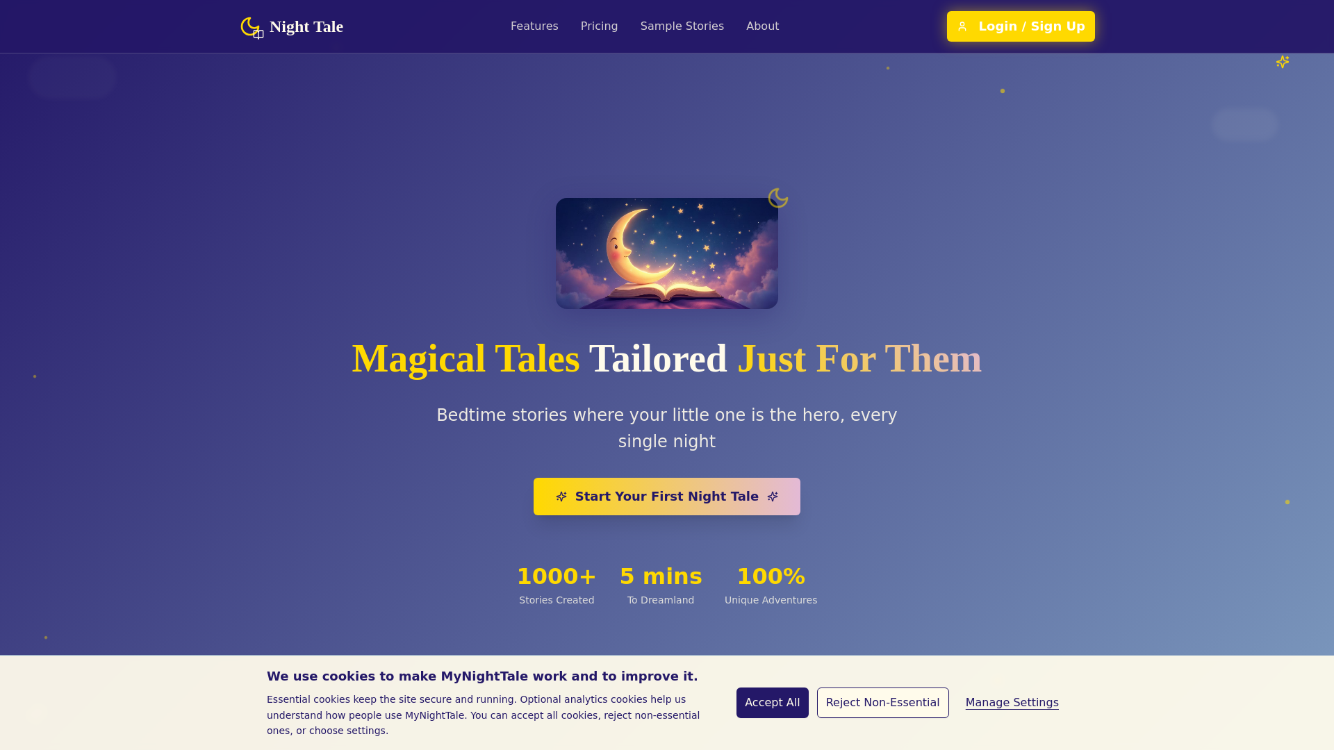 Night Tale - AI-Powered Bedtime Stories Where Your Child is the Hero