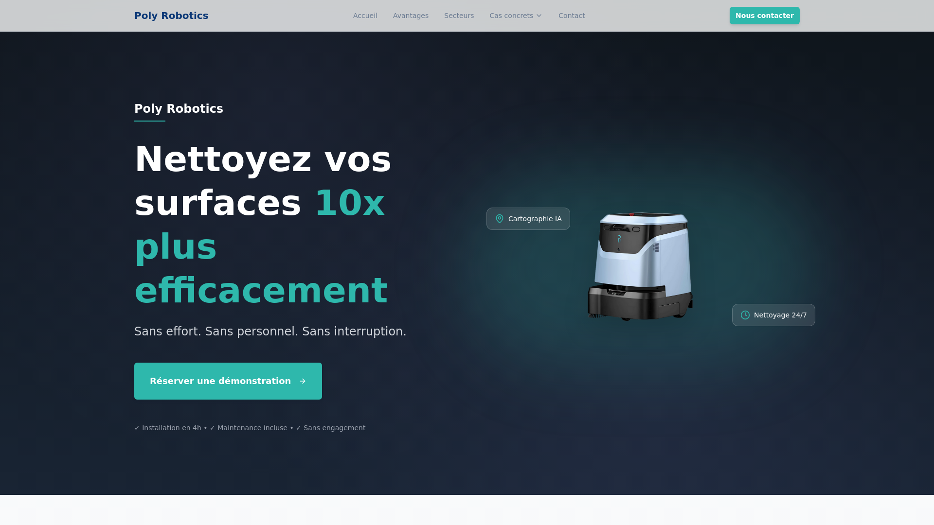 Poly Robotics - Robot Aspirateur Professionnel