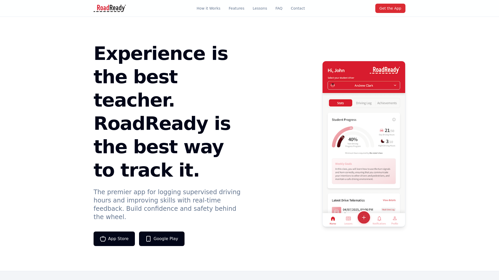 RoadReady — Log Supervised Driving Hours