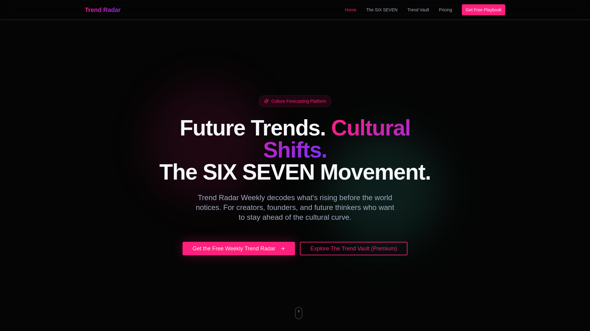 Trend Radar Weekly - Future Trends. Cultural Shifts. The SIX SEVEN ...
