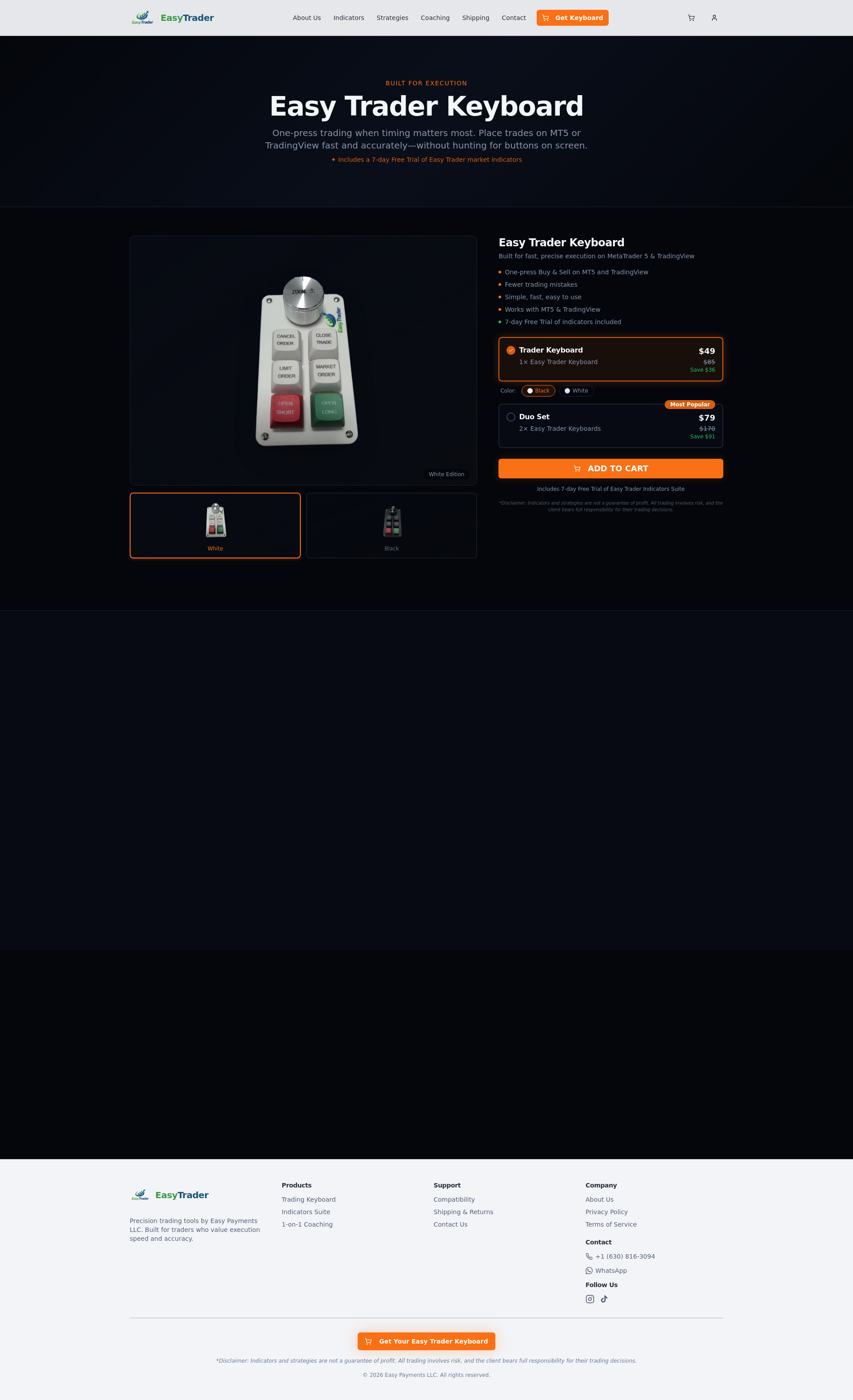 Easy Trader – Trading Keyboard, Indicators, Strategies & Coaching