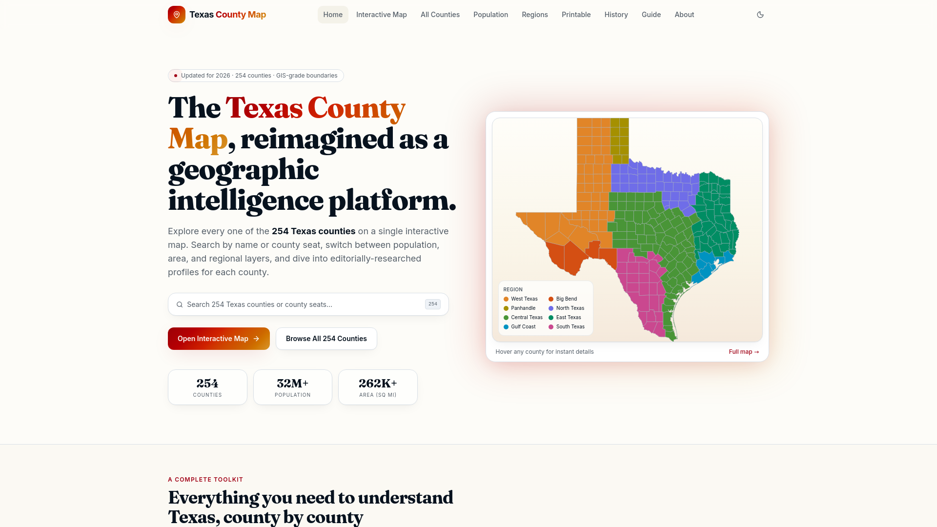 Interactive Texas County Map — All 254 Counties (Zoom, Search, Download ...